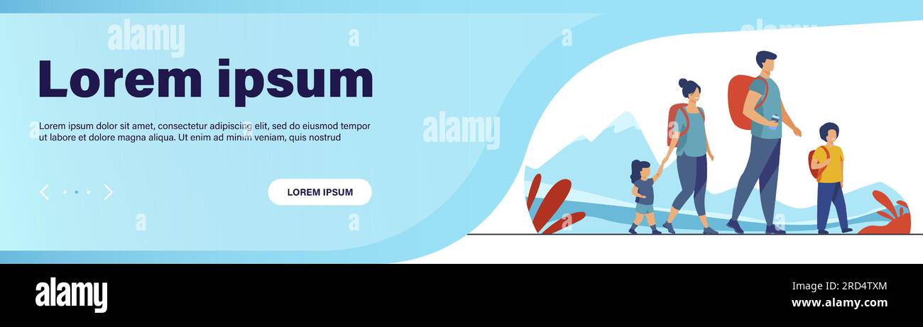 Happy active family walking outdoors Stock Vector Image & Art - Alamy