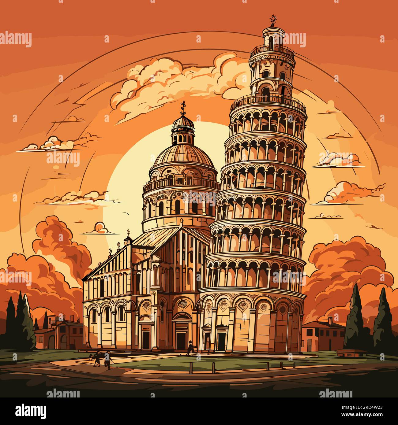 Leaning tower of pisa clipart hi-res stock photography and images - Alamy