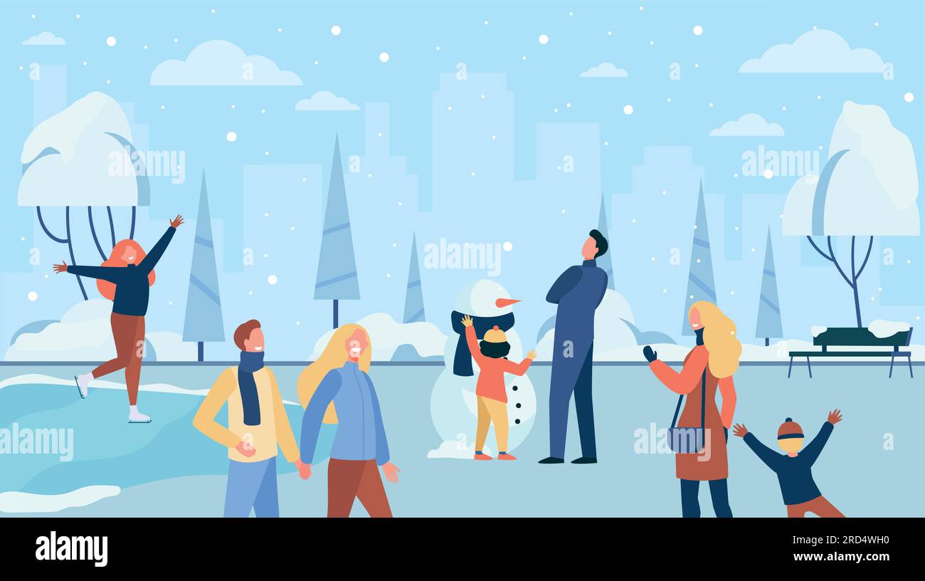 Family winter in park Stock Vector Images - Alamy