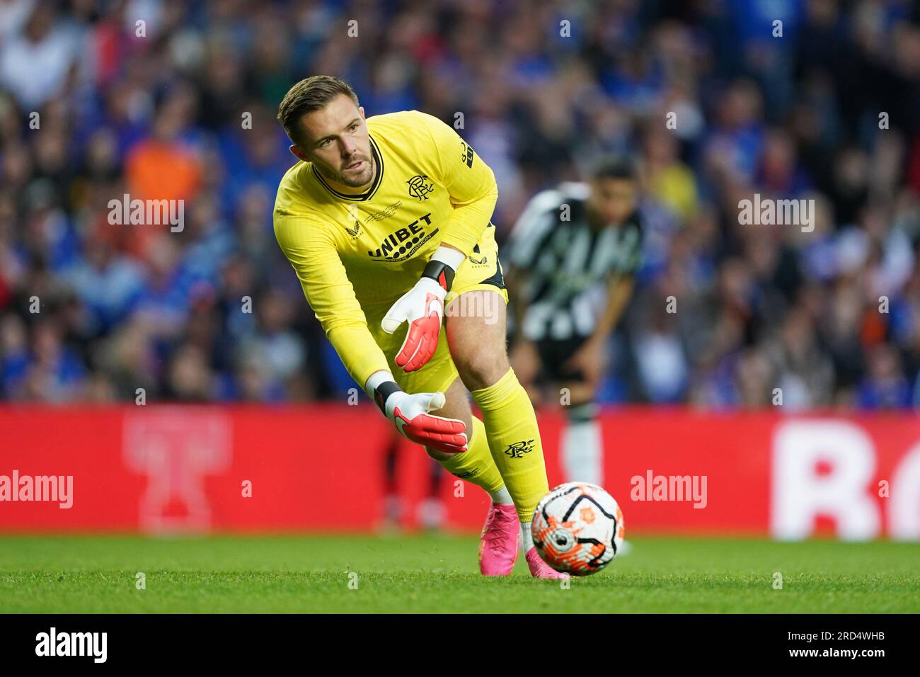 Rangers' Jack Butland in action during the pre-season friendly match at ...