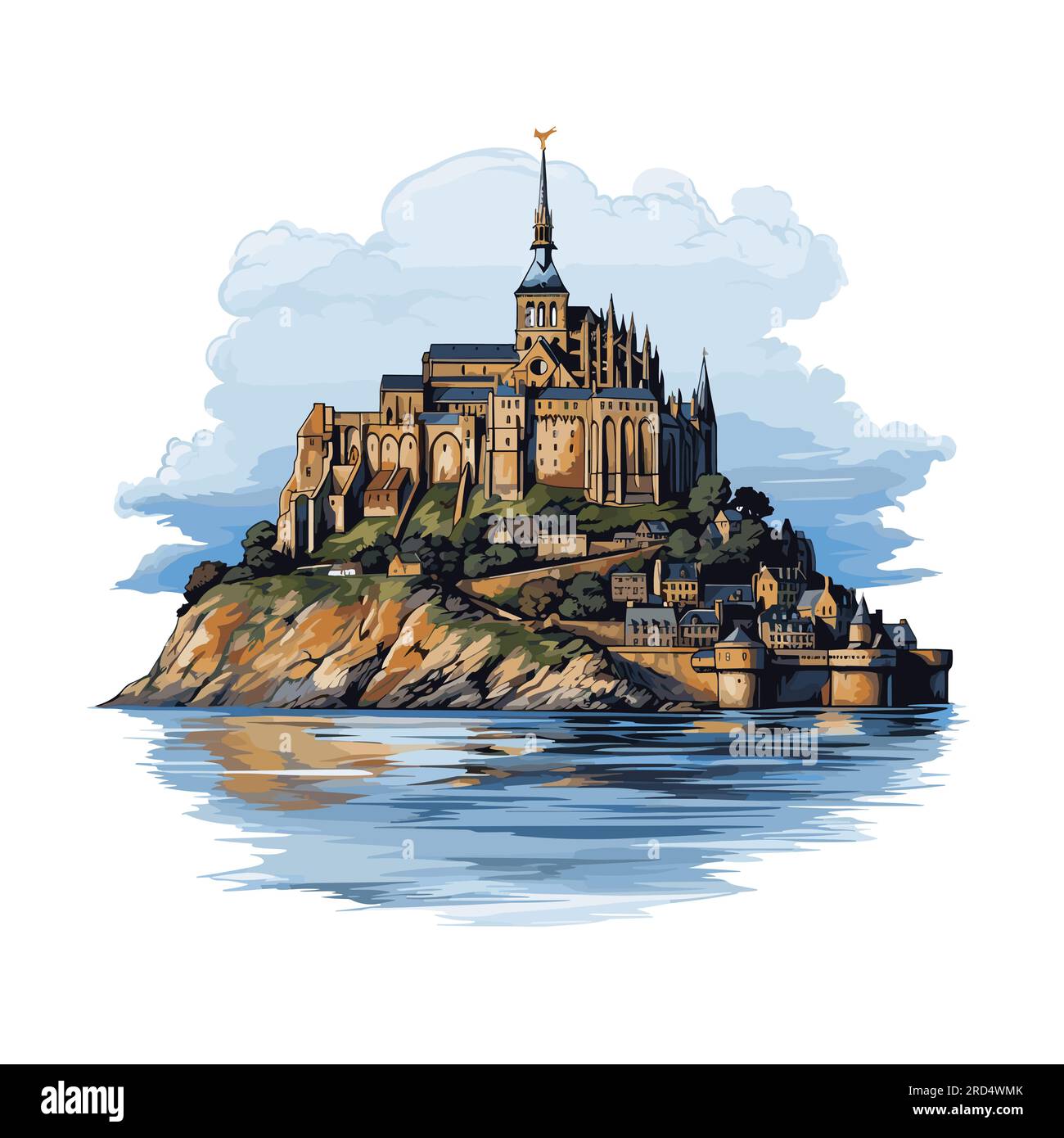Mont saint michel normandy travel france Stock Vector Images - Alamy
