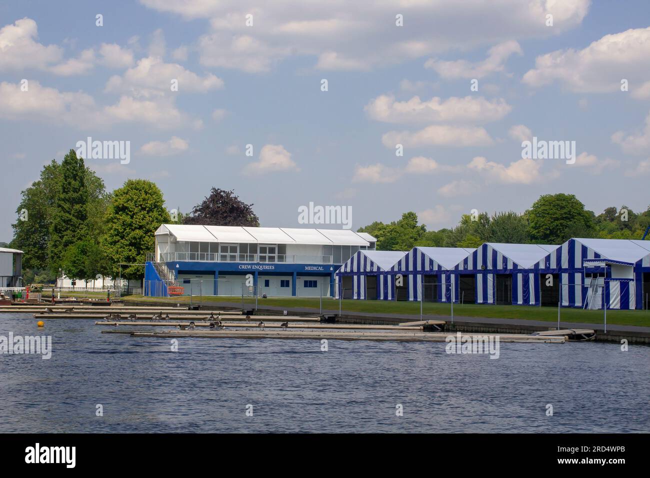 14 June 23 Marquees and tents on the bank of the Thames at Henley-on ...
