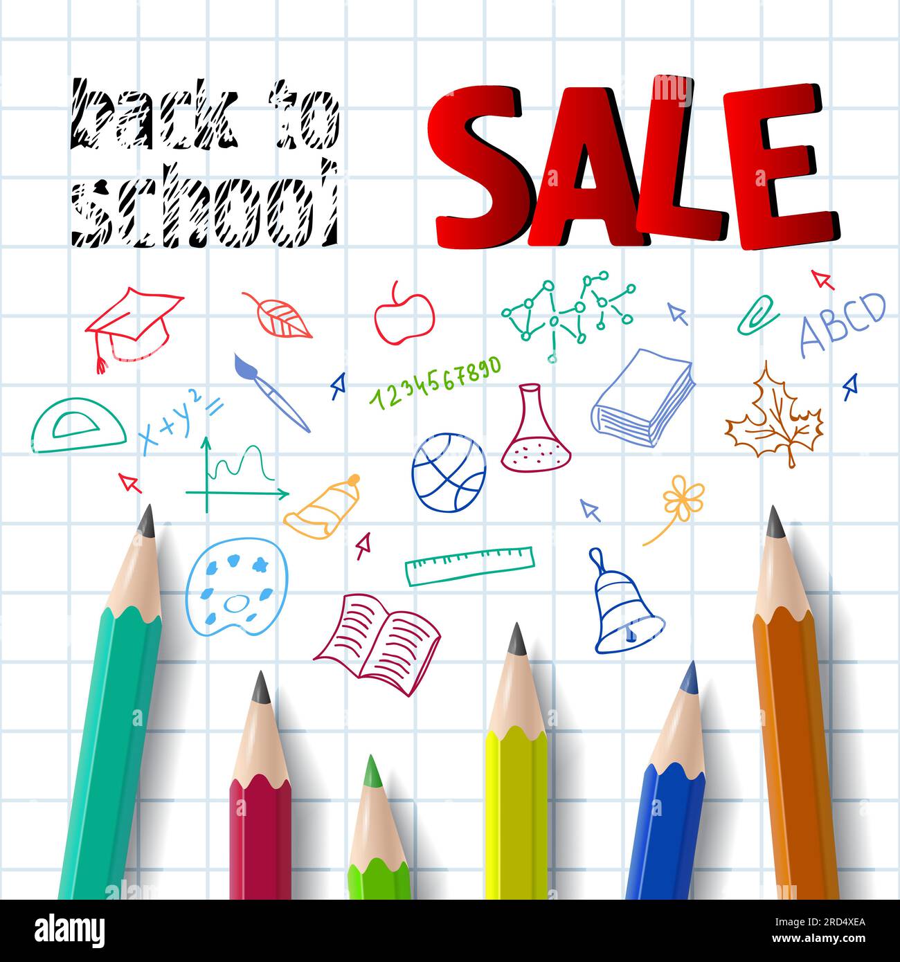 School supplies word lettering Stock Vector Images - Alamy