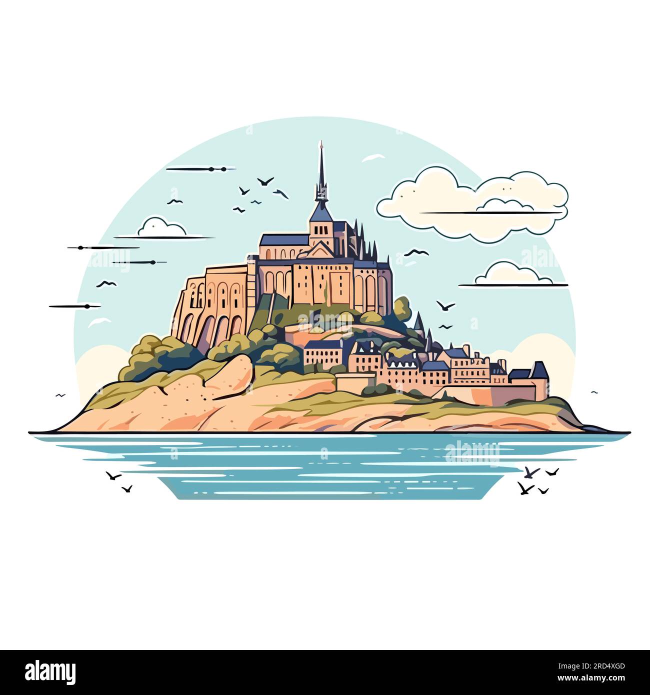Mont saint michel normandy travel france Stock Vector Images - Alamy