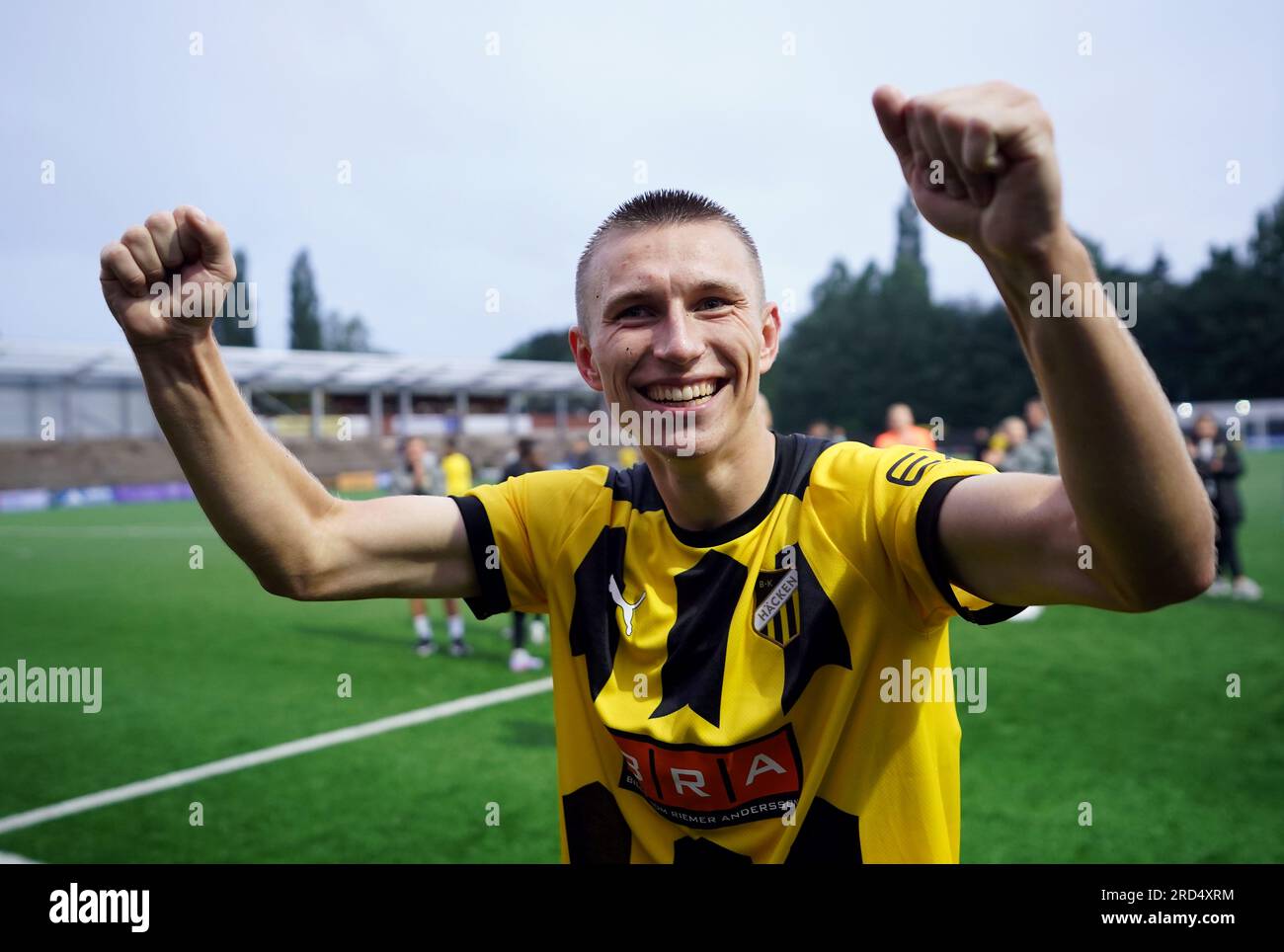 Hacken's Kristoffer Lund Hansen celebrates after the UEFA Champions ...