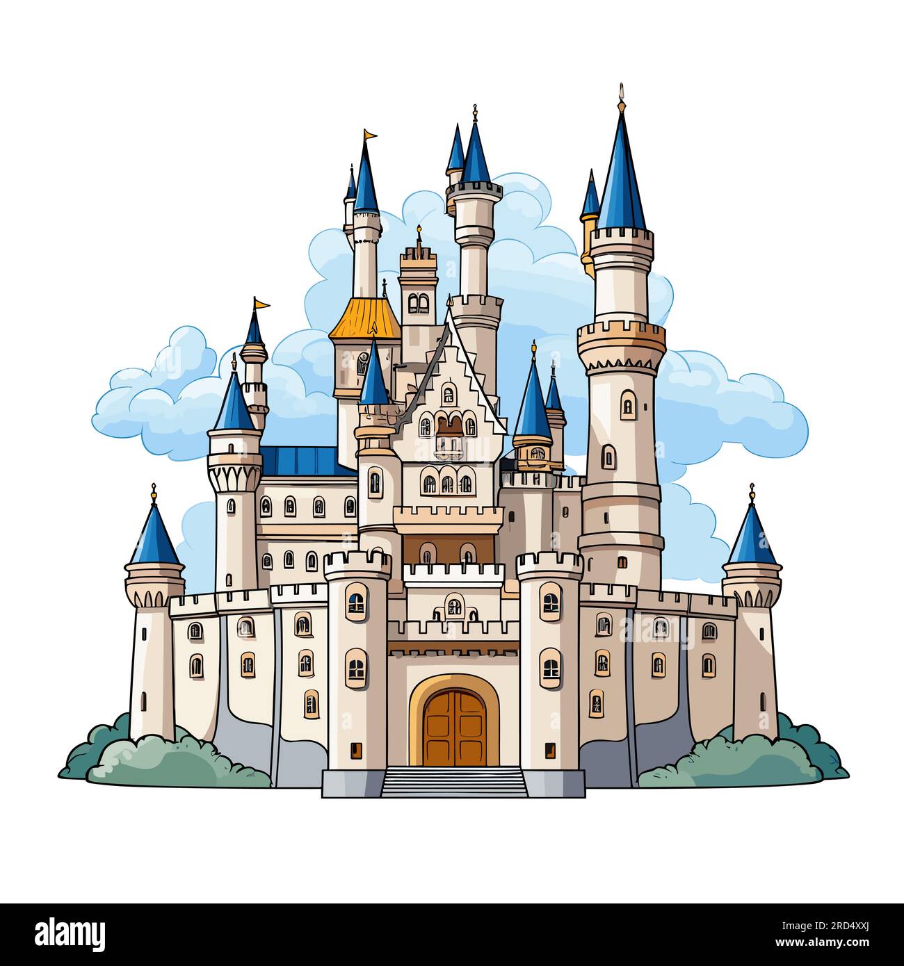 Neuschwanstein castle art Stock Vector Images - Alamy