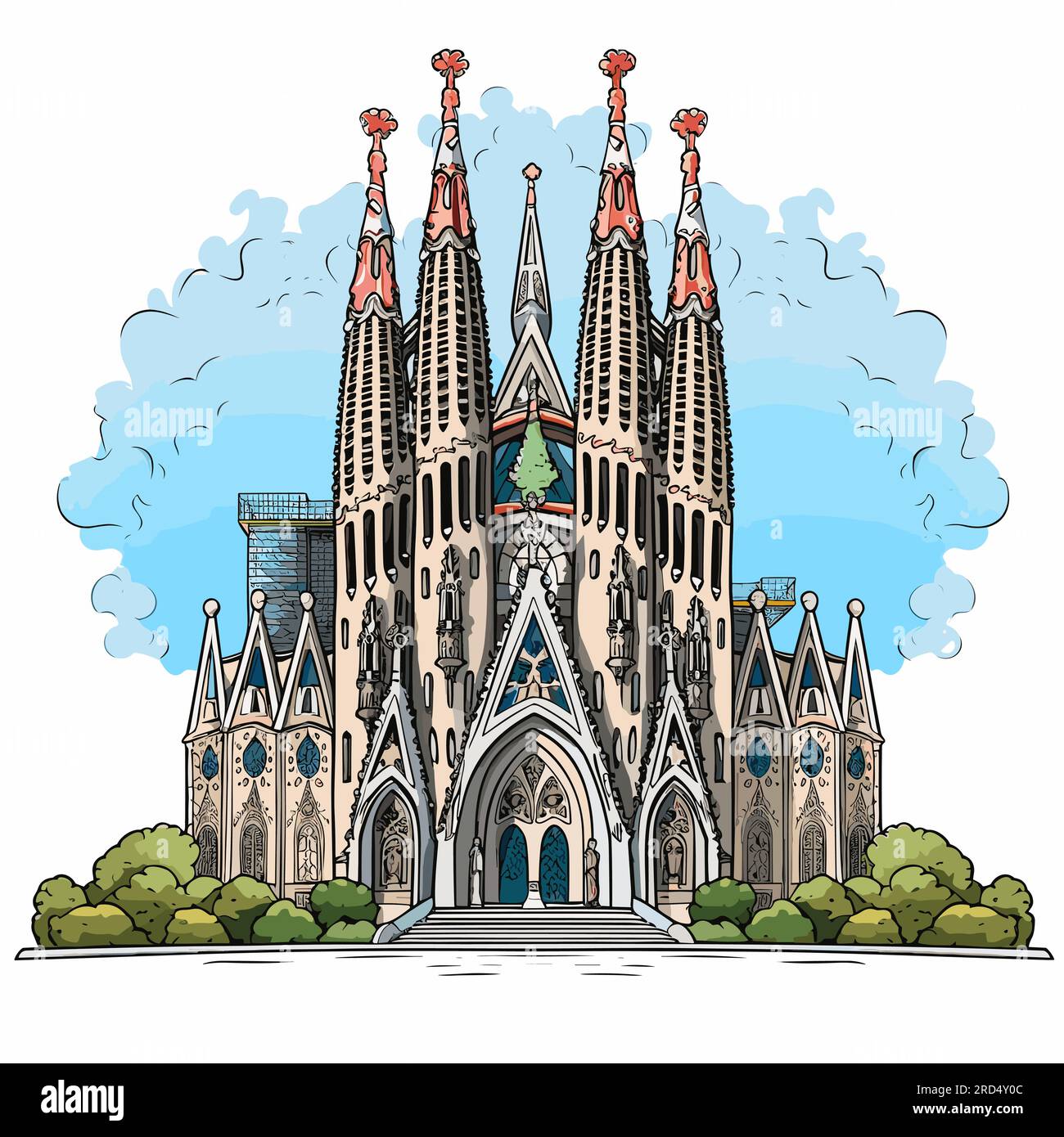 Sagrada familia gaudí drawing Stock Vector Images - Alamy