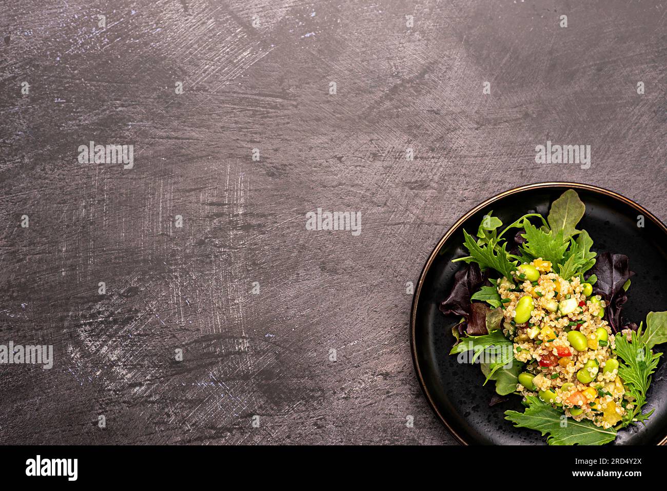 Blank food photography of salad, quinoa, cucumber, pepper, tomato ...