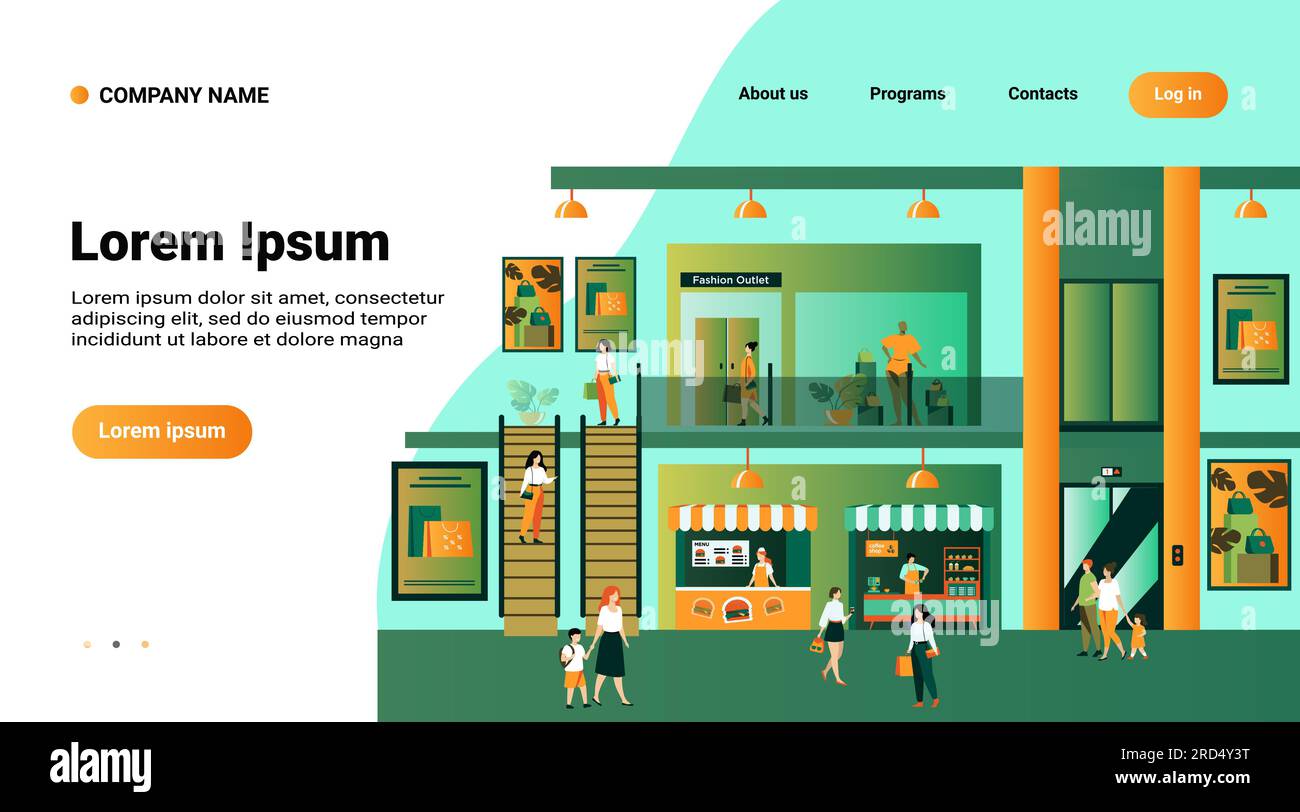 Department store interior with customers Stock Vector Image & Art - Alamy