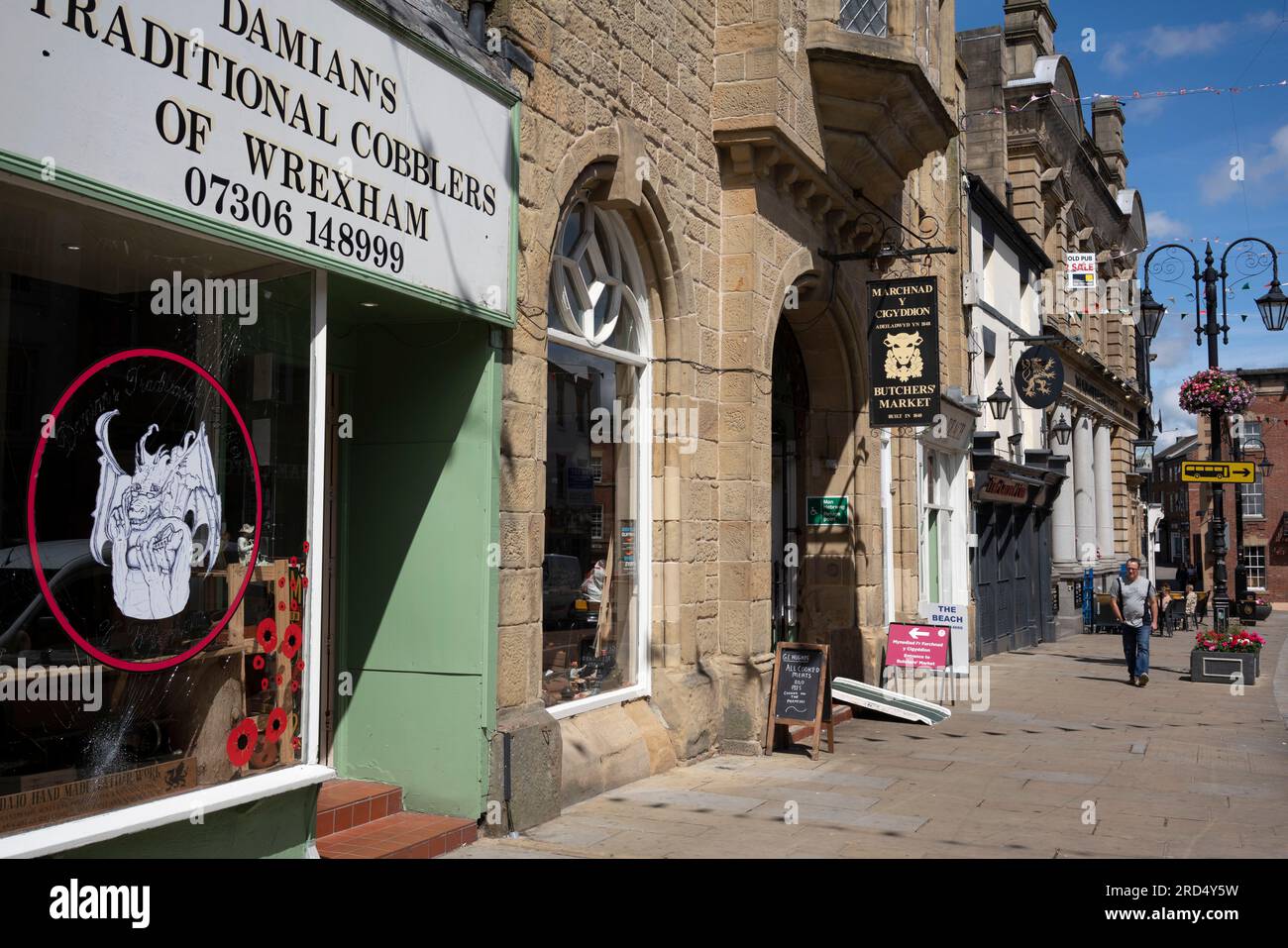 Wrexham, High Street, Town Centre, Clwyd, North Wales, UK Stock Photo ...
