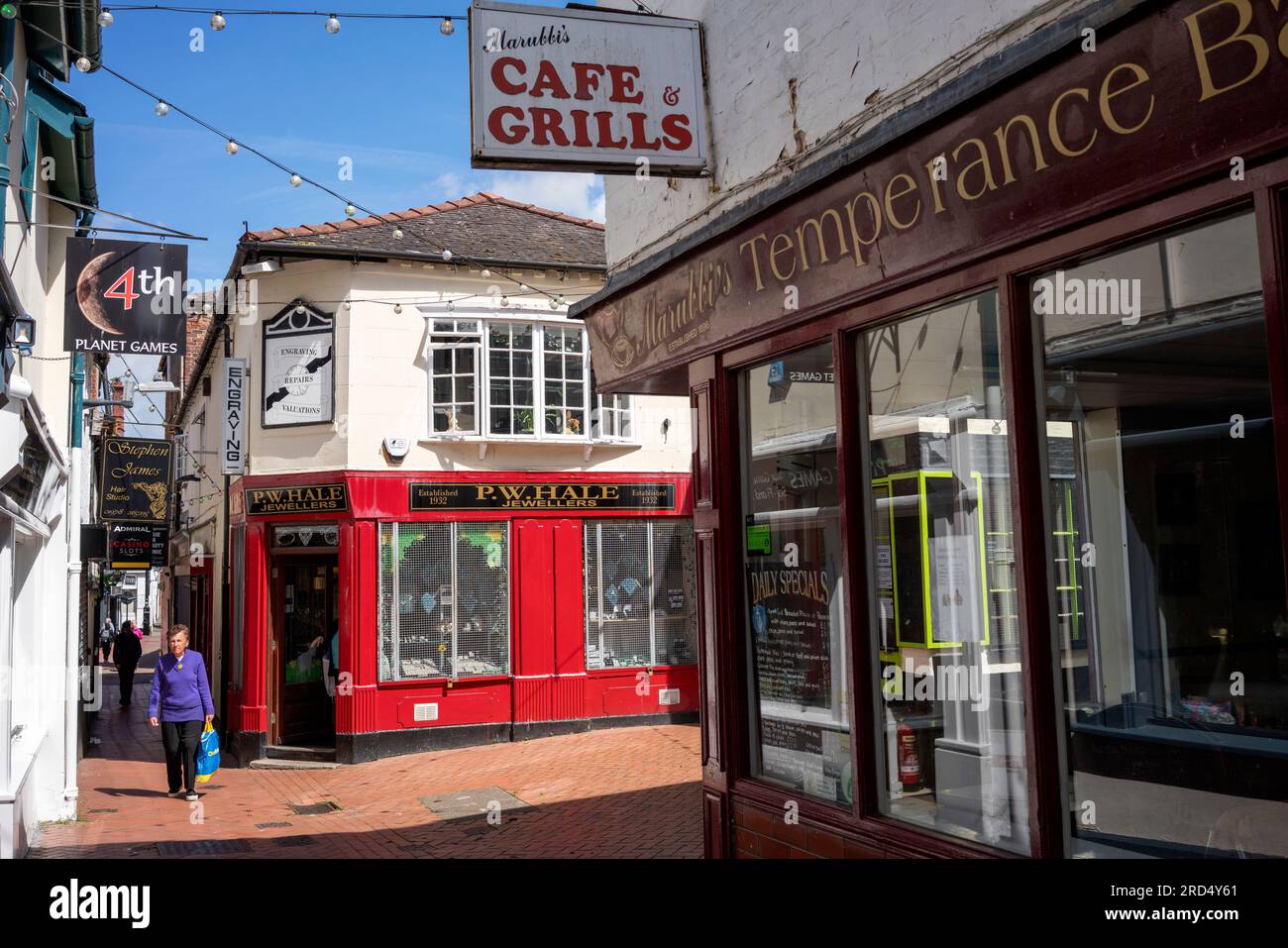 Wrexham, Marubbis Cafe, Bank Street, Town Centre, Clwyd, North Wales ...