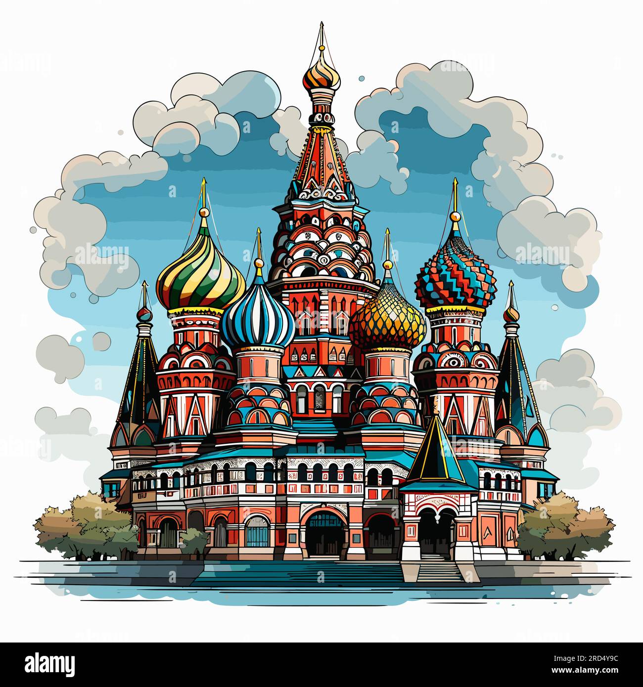 Graphic st basils cathedral Stock Vector Images - Alamy