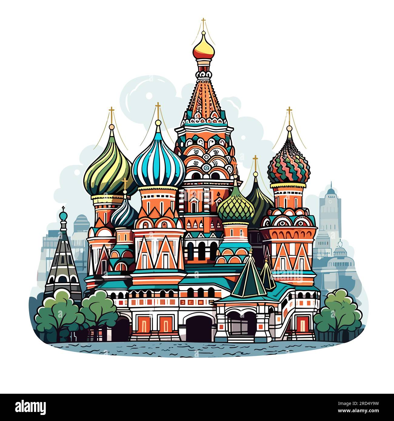 Illustration st basils cathedral Cut Out Stock Images & Pictures - Alamy