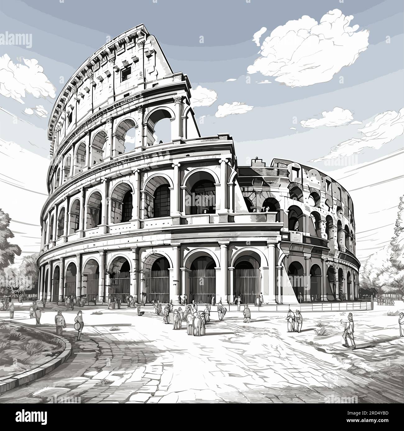 Rome italy colloseum Stock Vector Images - Alamy