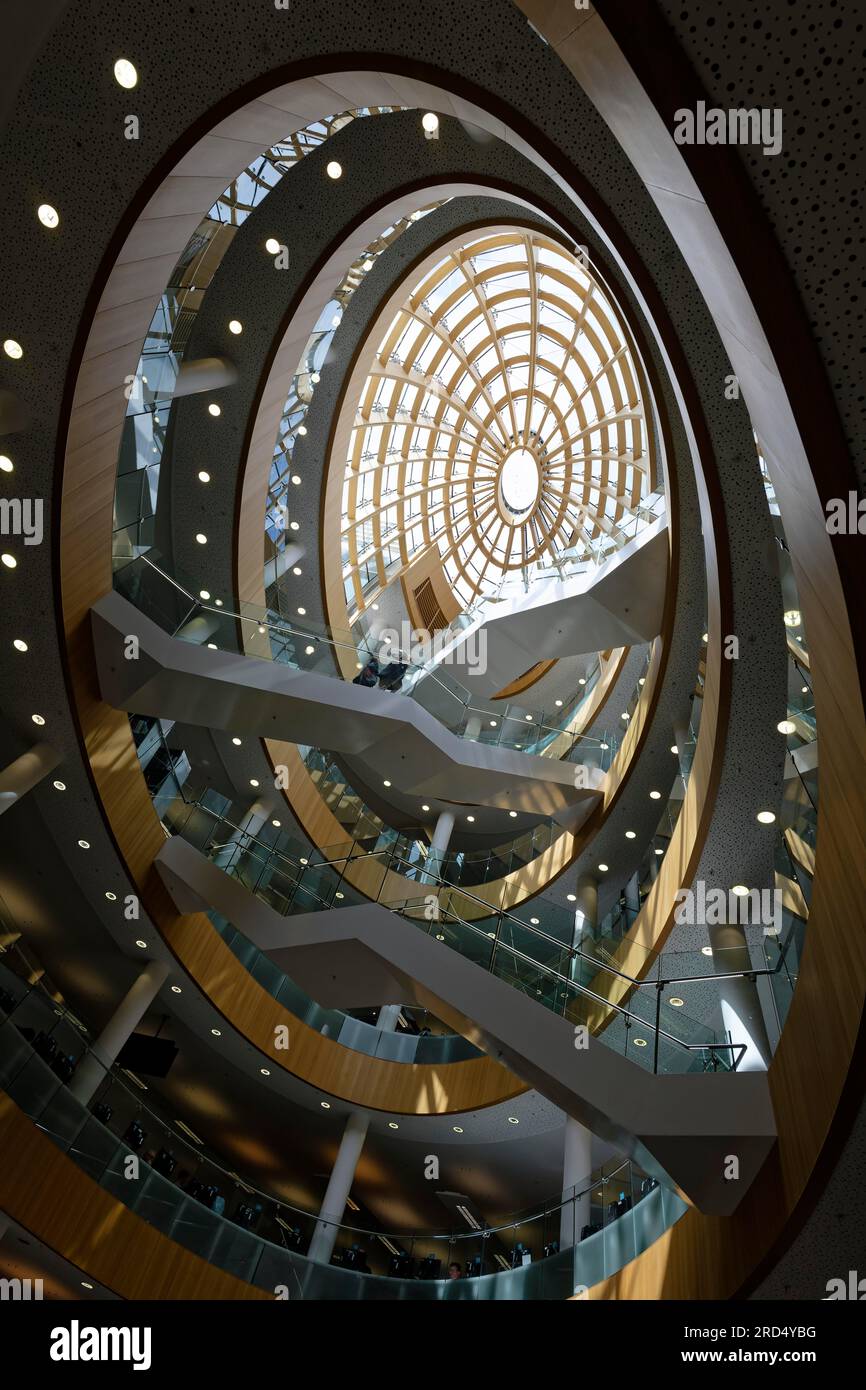 Interior view, glass roof, Central Library, Liverpool, England, United ...