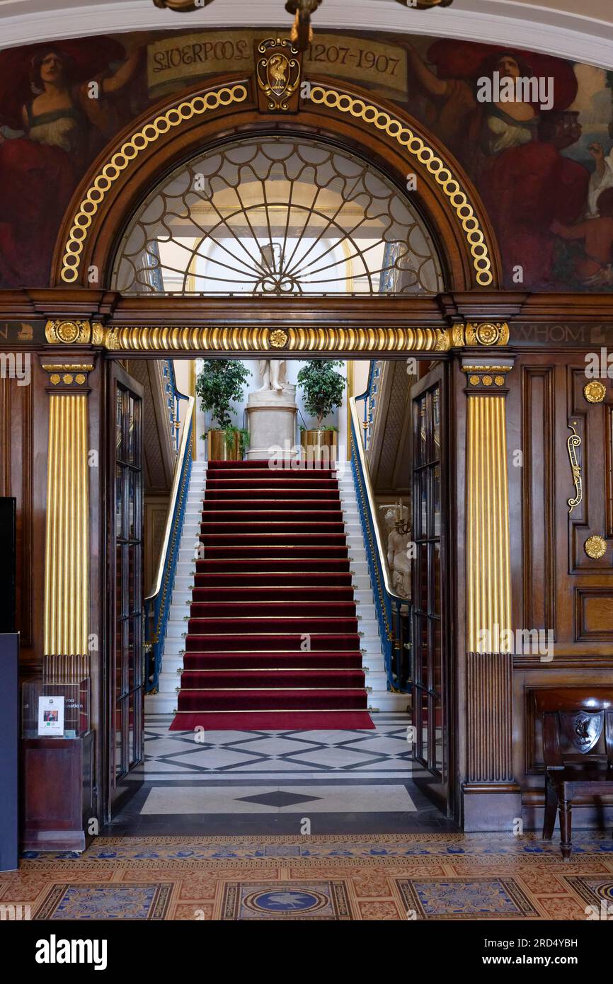 Interior view, Staircase, City Hall, Liverpool, England, Great Britain ...