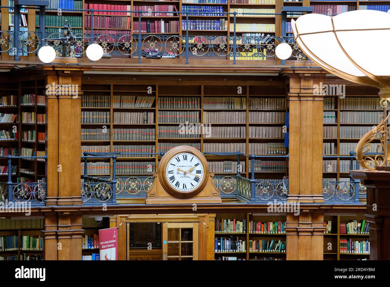 Interior View, Clock, Picton Reading Room, Central Library, Liverpool ...