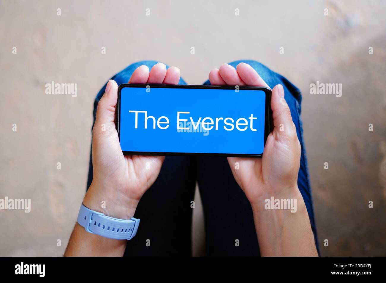In this photo illustration, the Everset logo seen displayed on a ...