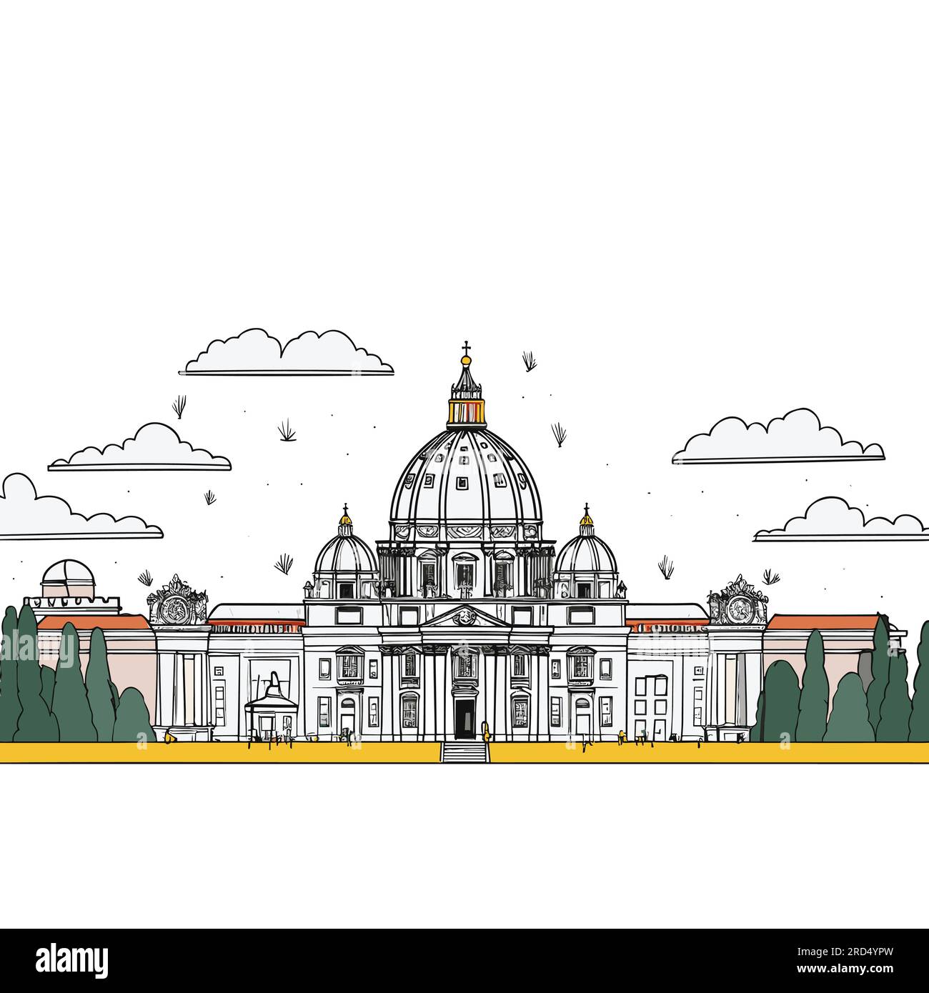 Vatican st peters cathedral rome Stock Vector Images - Alamy