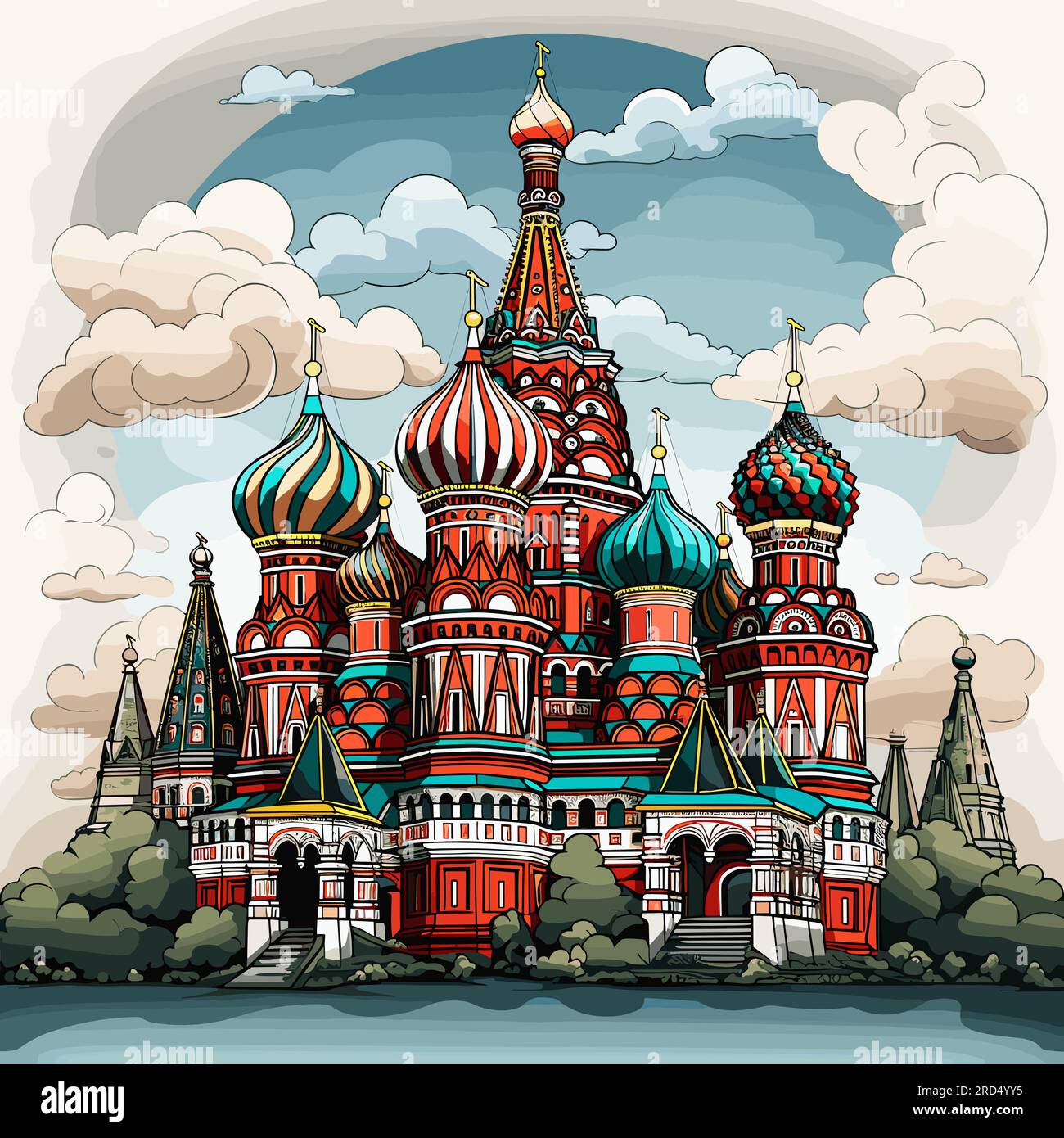 Graphic st basils cathedral Stock Vector Images - Alamy