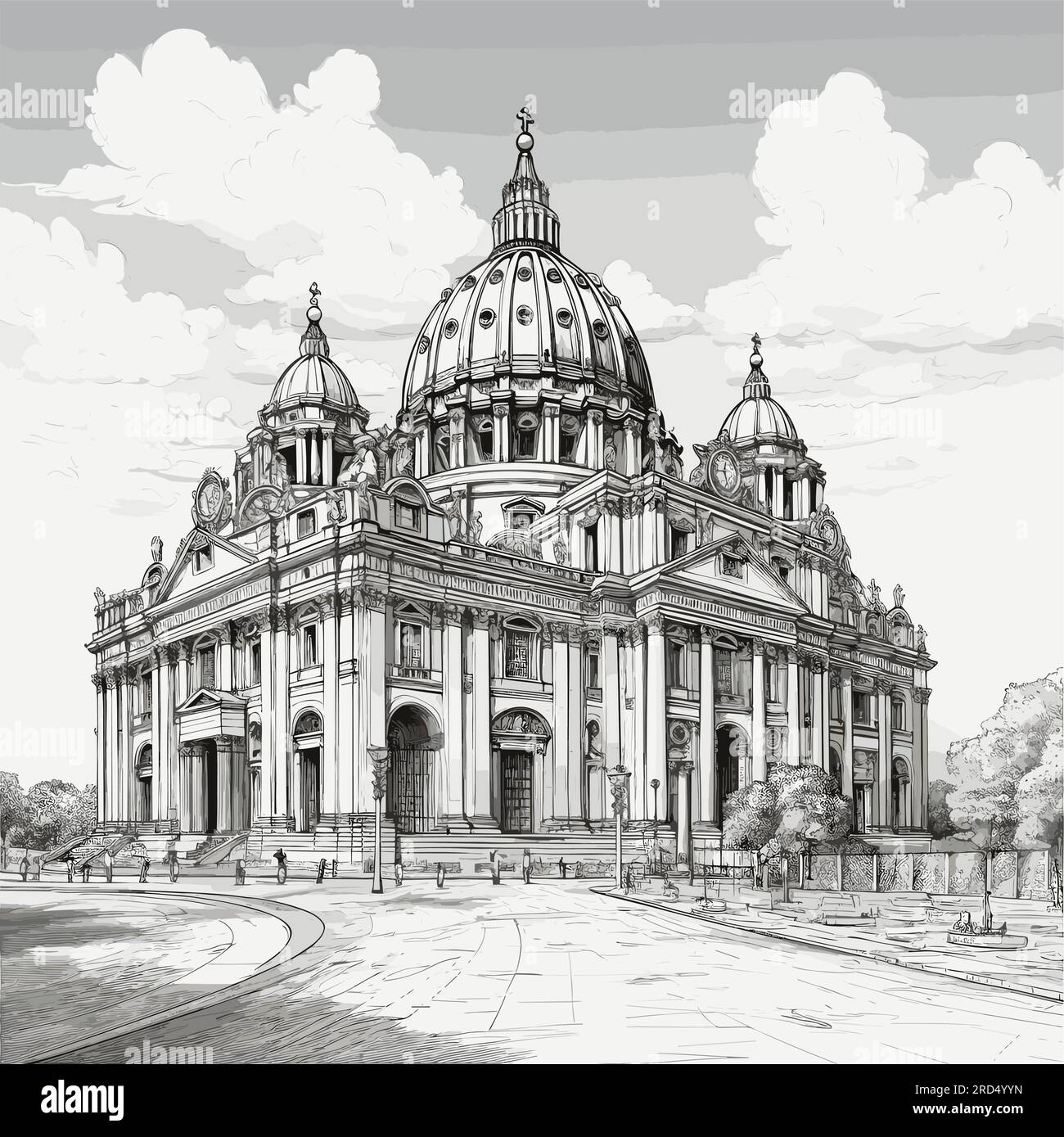 Vatican st peters cathedral rome Stock Vector Images - Alamy