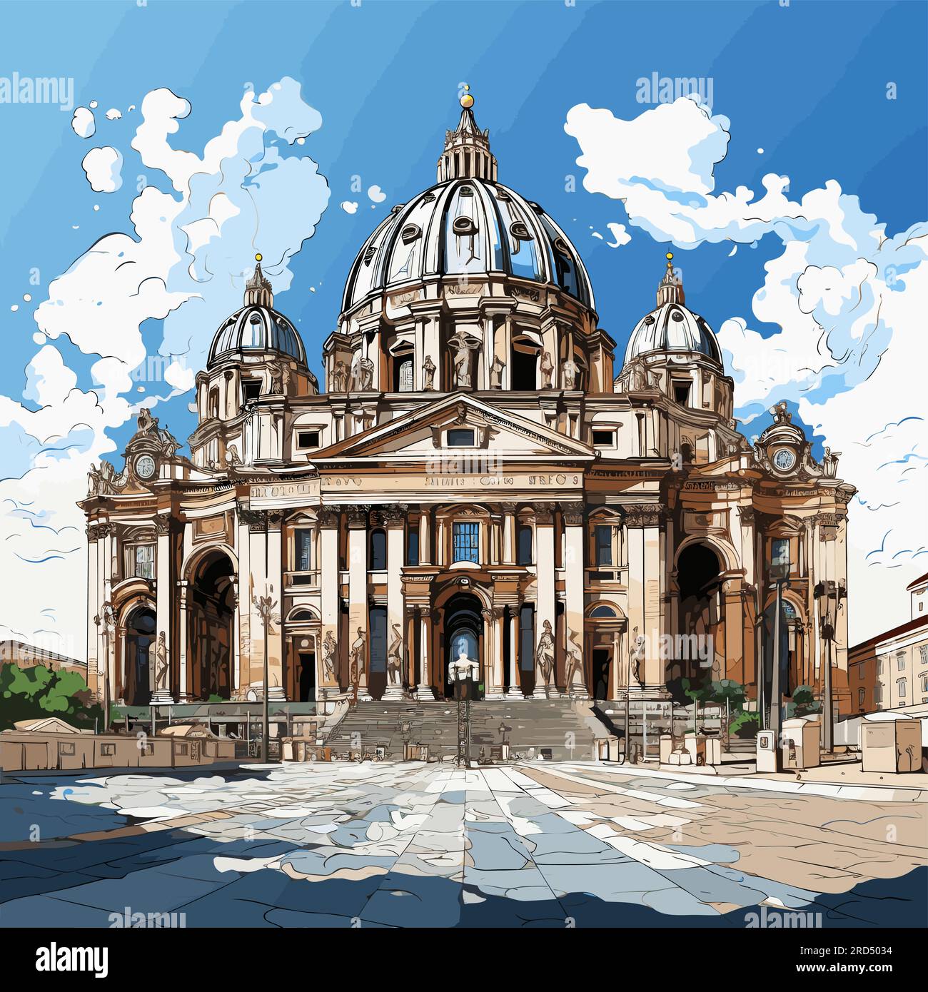 Vatican st peters cathedral rome Stock Vector Images - Alamy