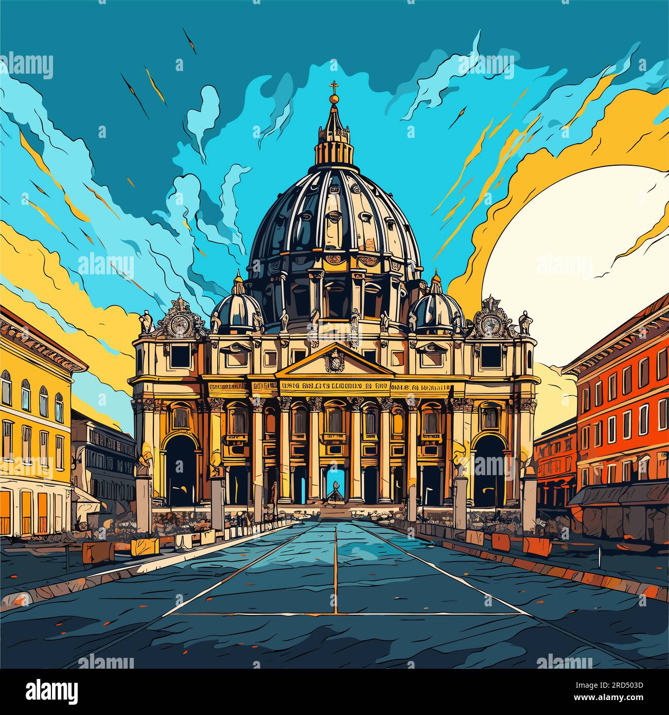 Vatican st peters cathedral rome Stock Vector Images - Alamy