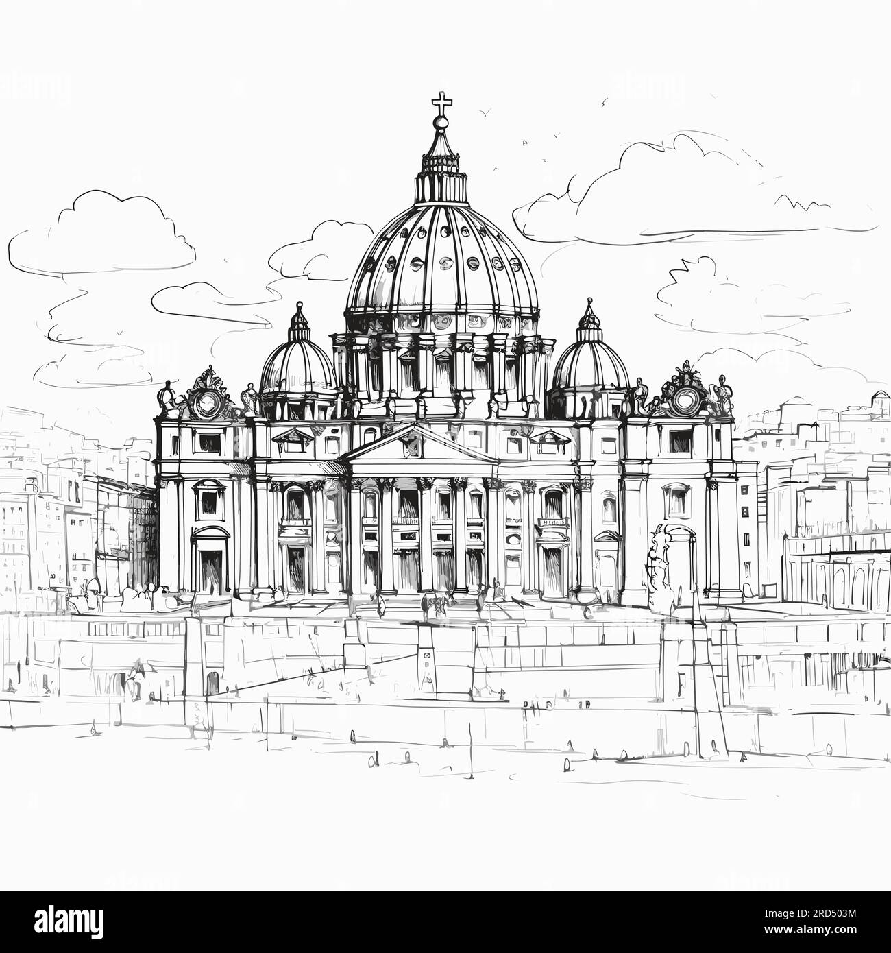 Vatican st peters cathedral rome Stock Vector Images - Alamy