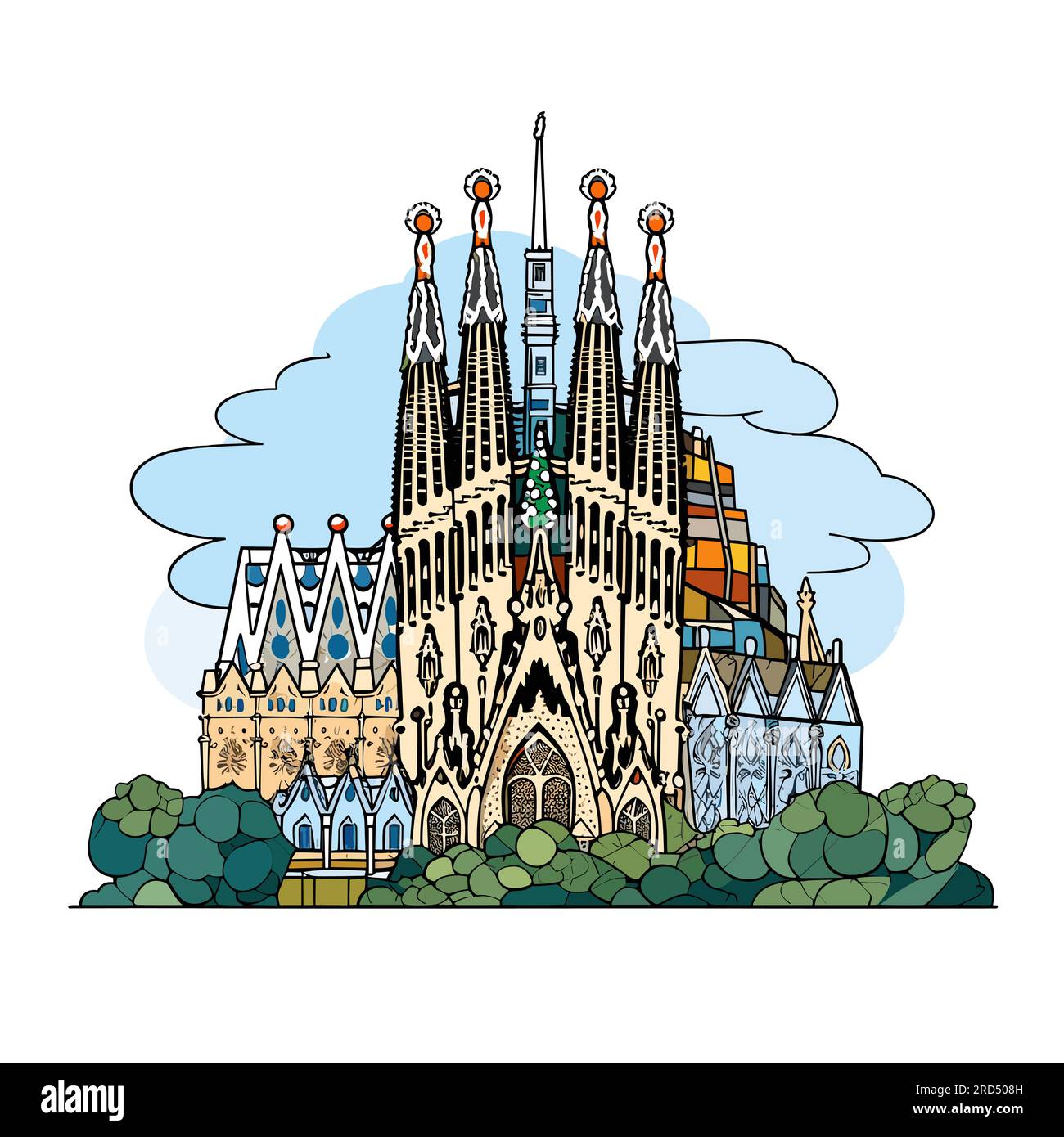 Sagrada familia gaudí drawing Cut Out Stock Images & Pictures - Alamy