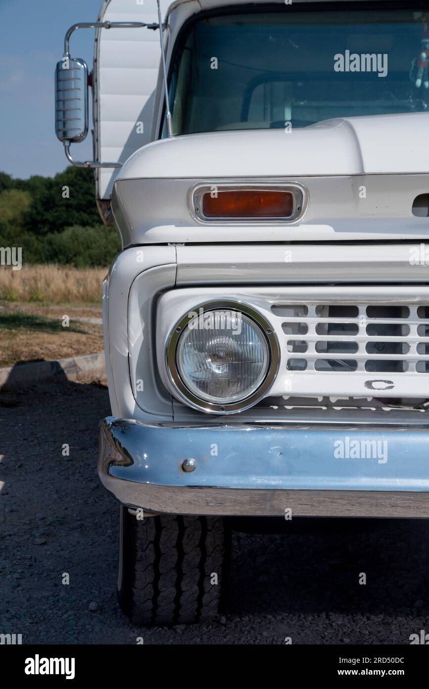 1965 'Alaskan' pop up camper fitted to a 1958 Chevy truck Stock Photo ...