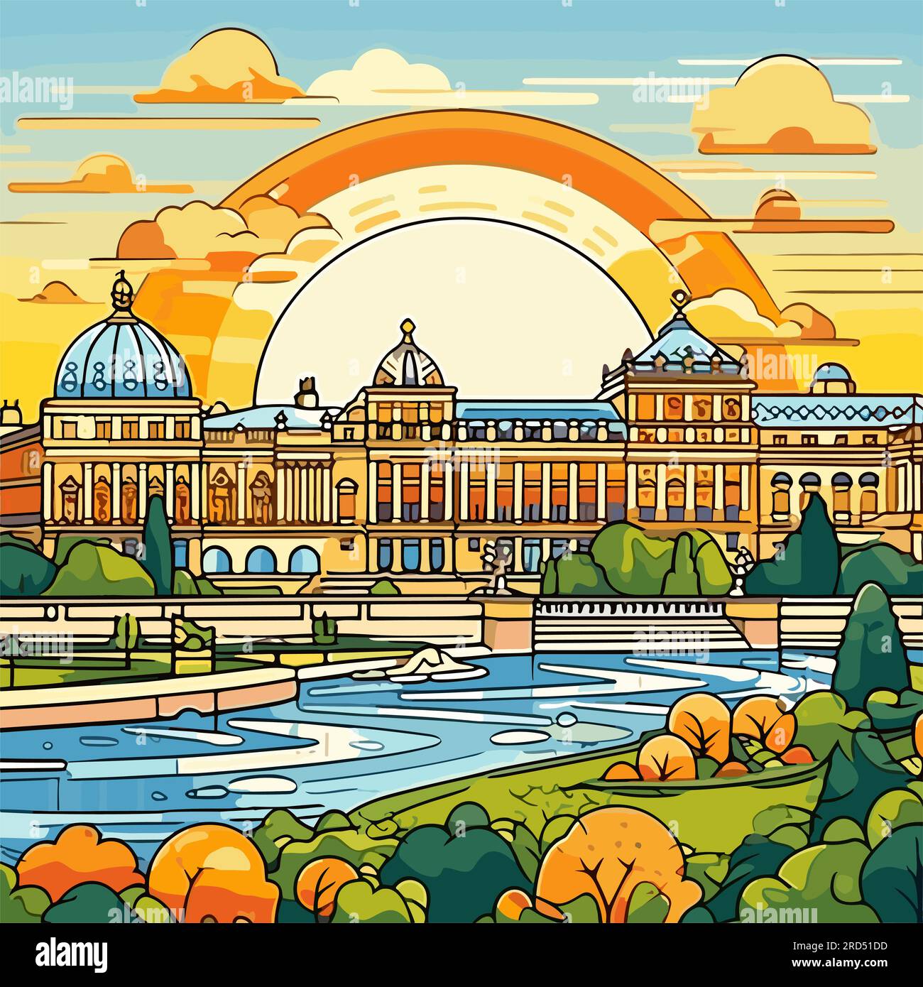 Versailles palace vector vectors hi-res stock photography and images ...