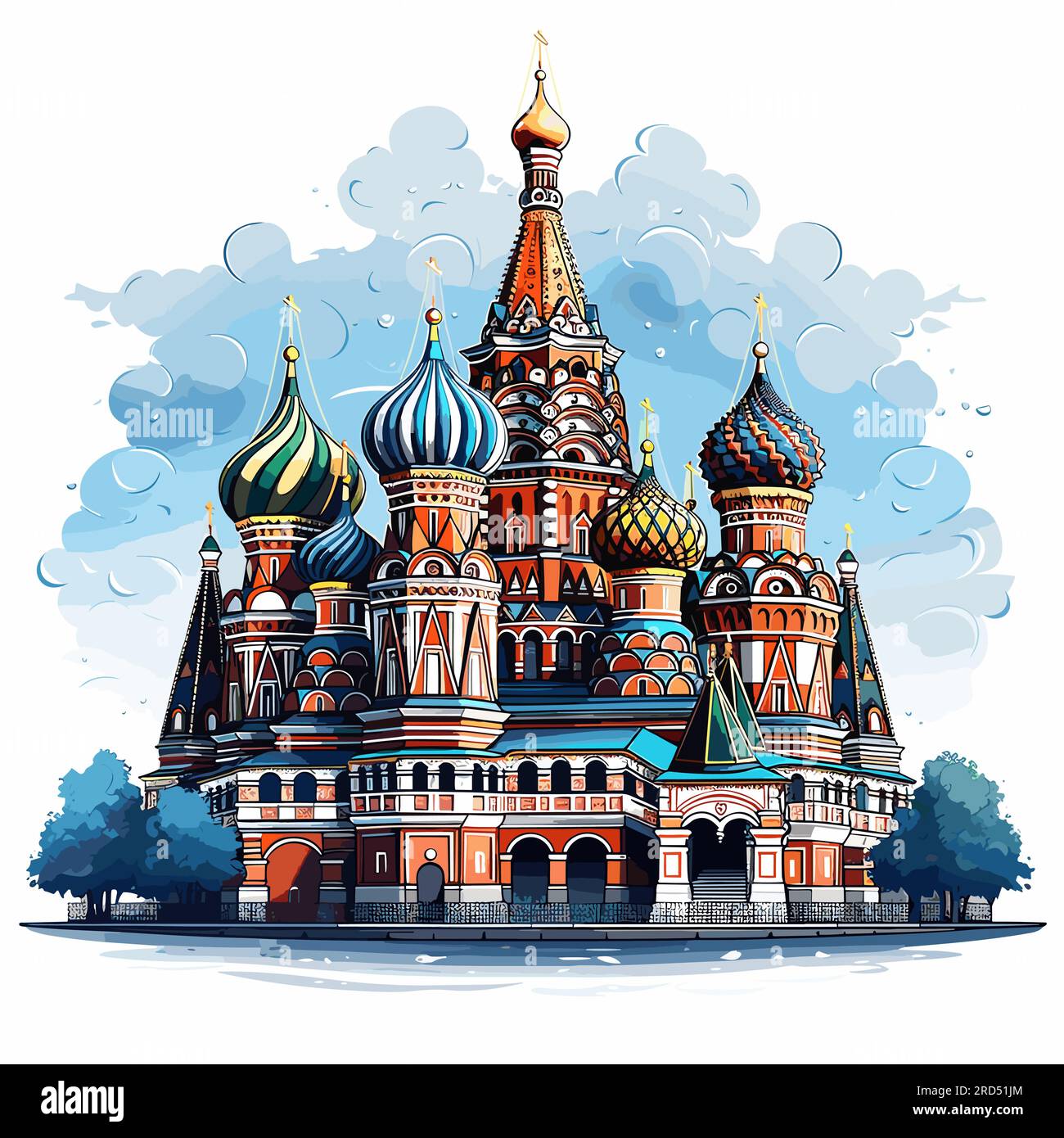 Illustration st basils cathedral Cut Out Stock Images & Pictures - Alamy
