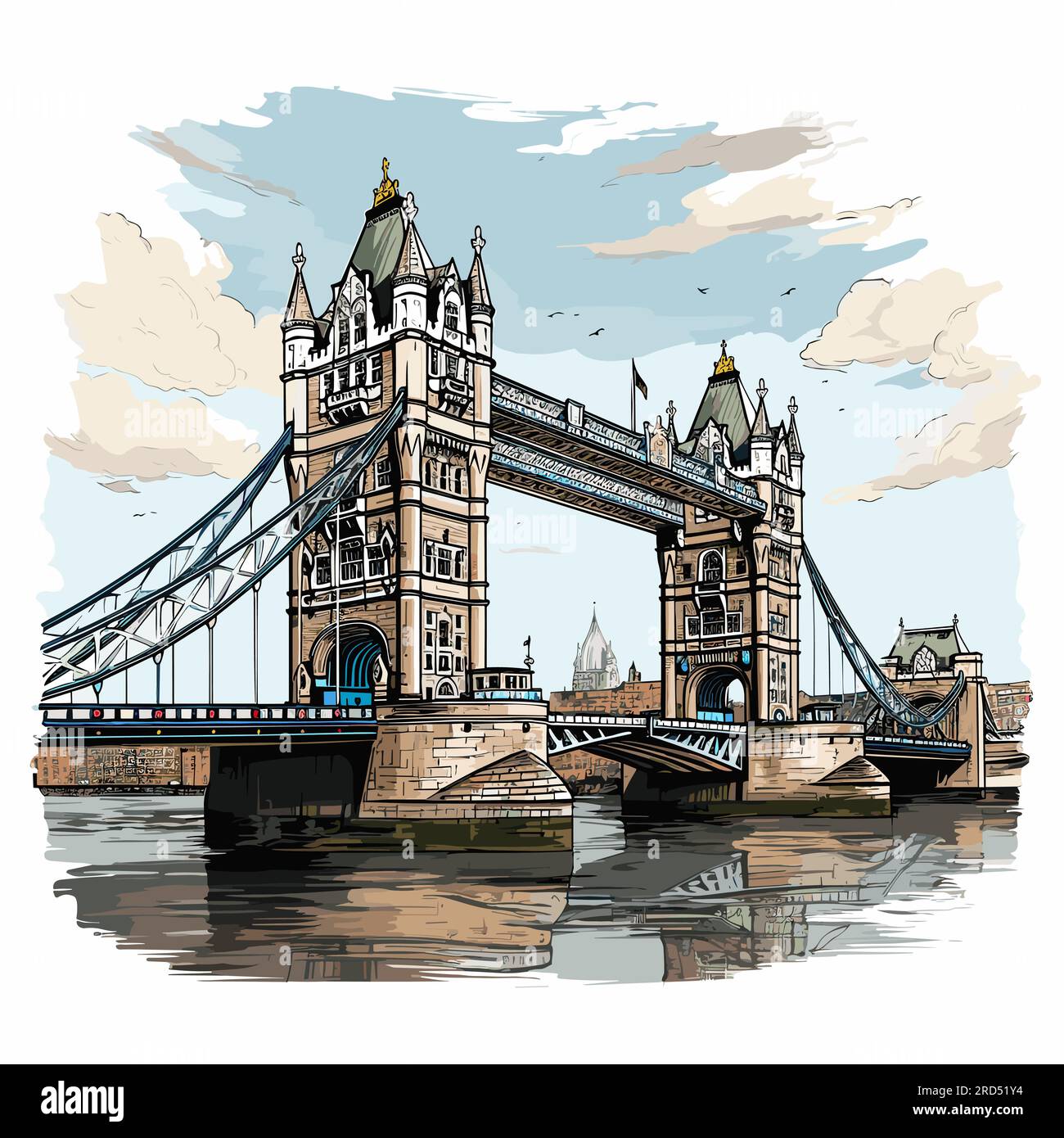 London bridge illustration poster Cut Out Stock Images & Pictures - Alamy