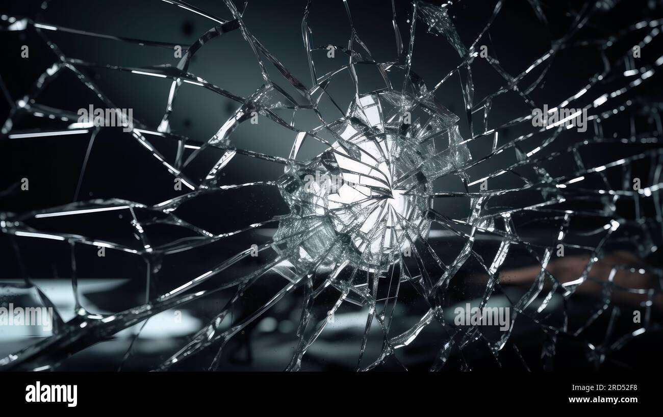 Broken, Shattered Glass Stock Photo - Alamy