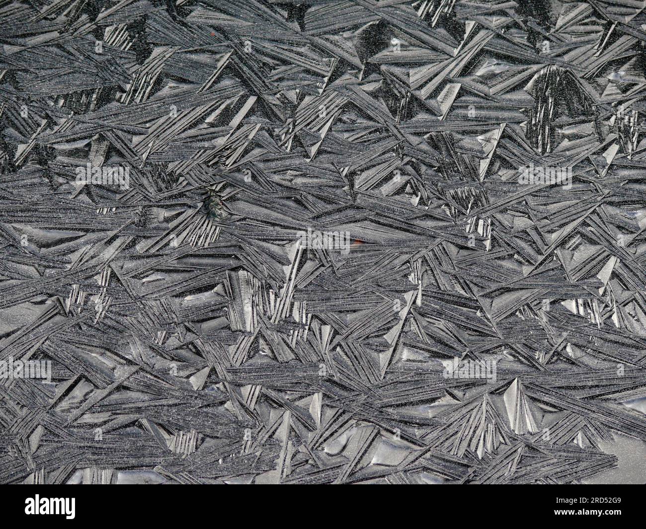 Ice crystals in the garden pond, ice patterns, ice formations, ice ...