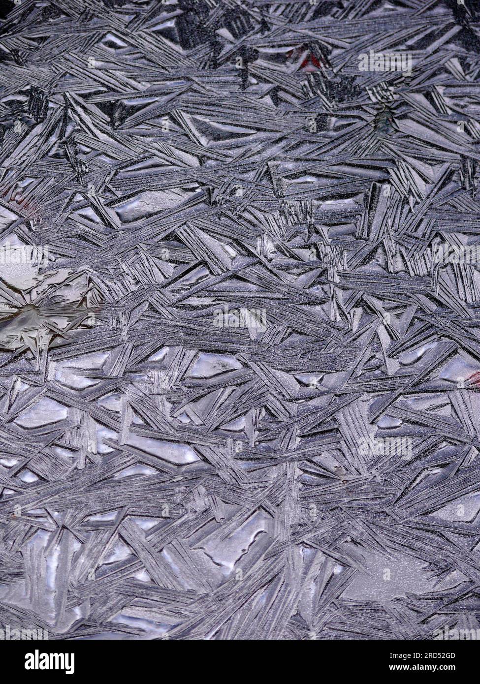 Ice crystals in the garden pond, ice patterns, ice formations, ice ...