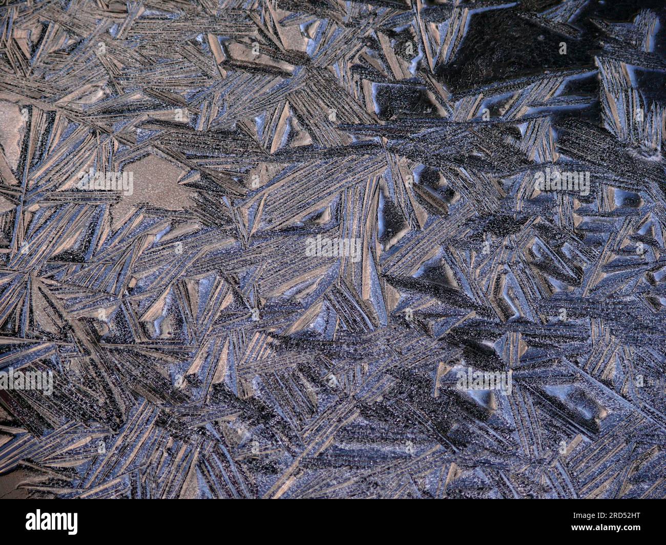 Ice crystals in the garden pond, ice patterns, ice formations, ice ...