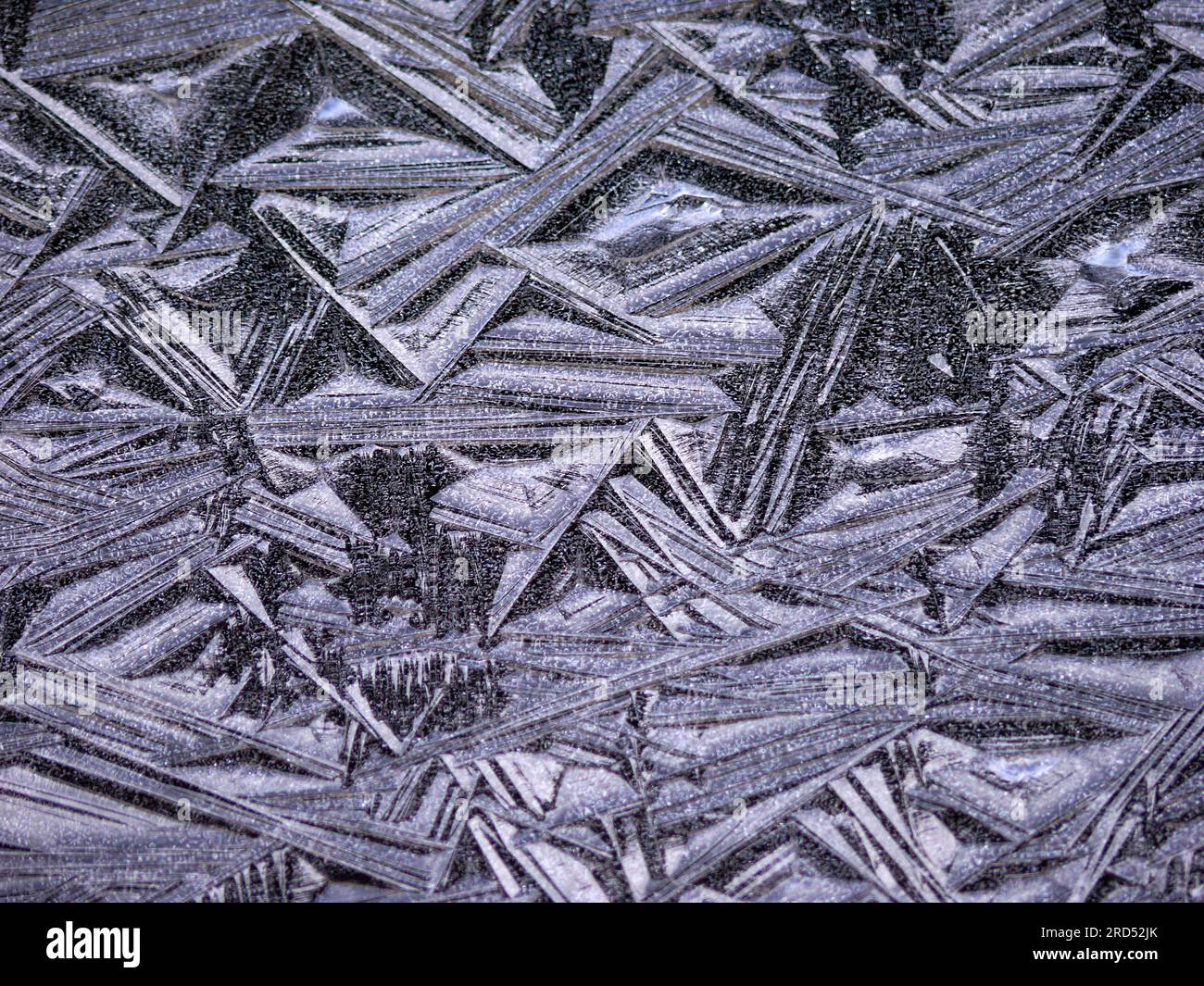 Ice crystals in the garden pond, ice patterns, ice formations, ice ...