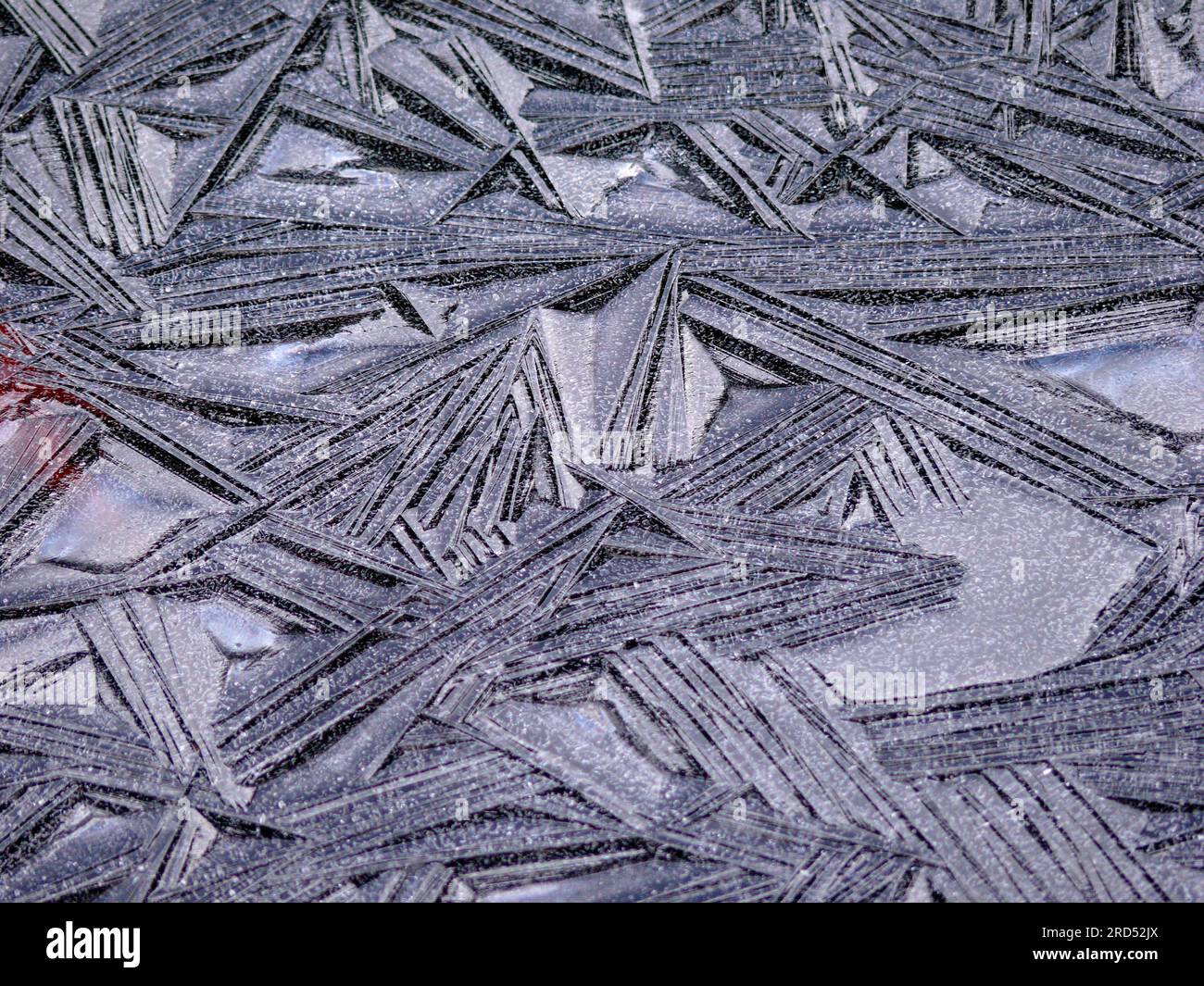 Ice crystals in the garden pond, ice patterns, ice formations, ice ...