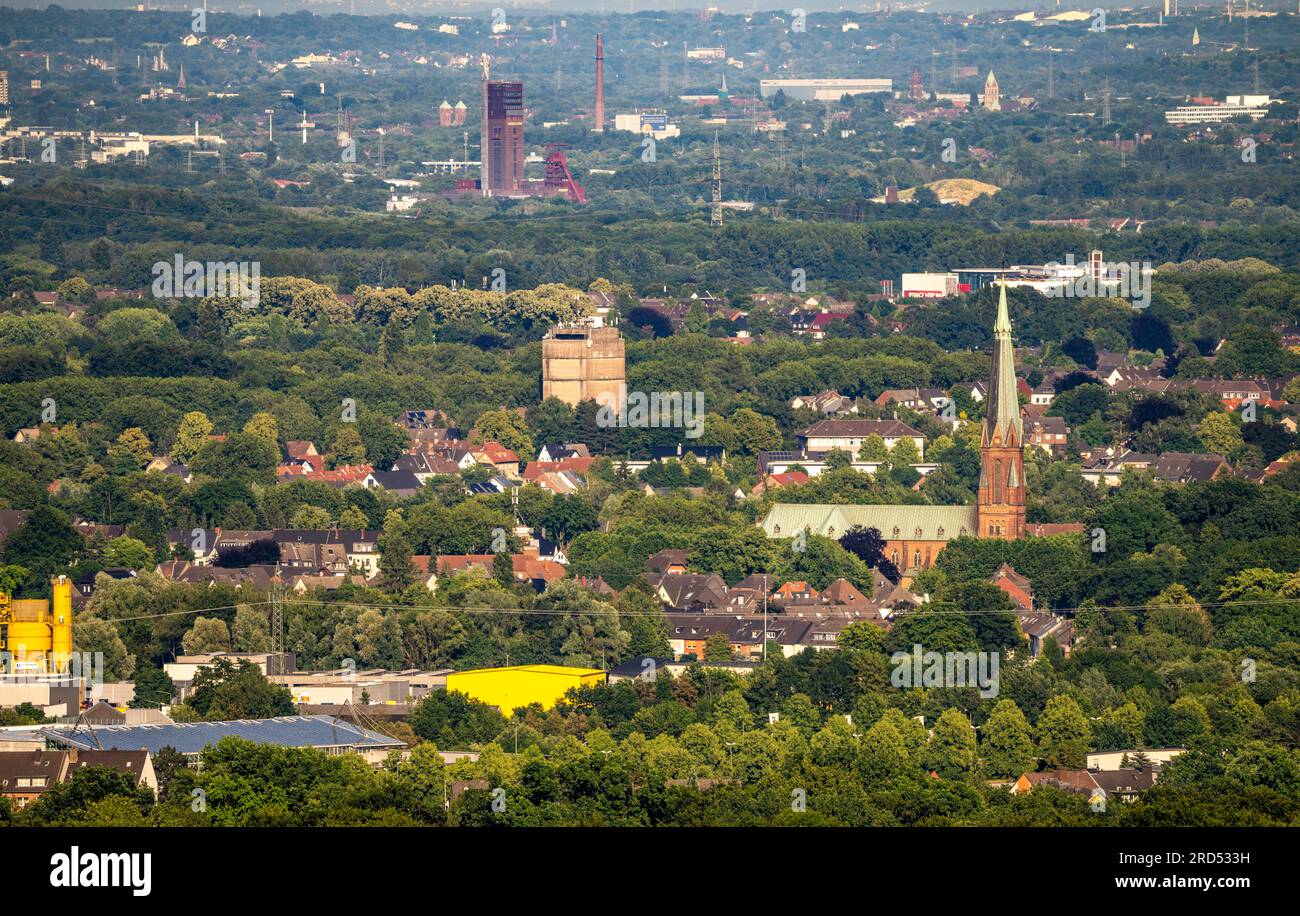 View over Bottrop to the east, in the background the Nordsternpark in ...