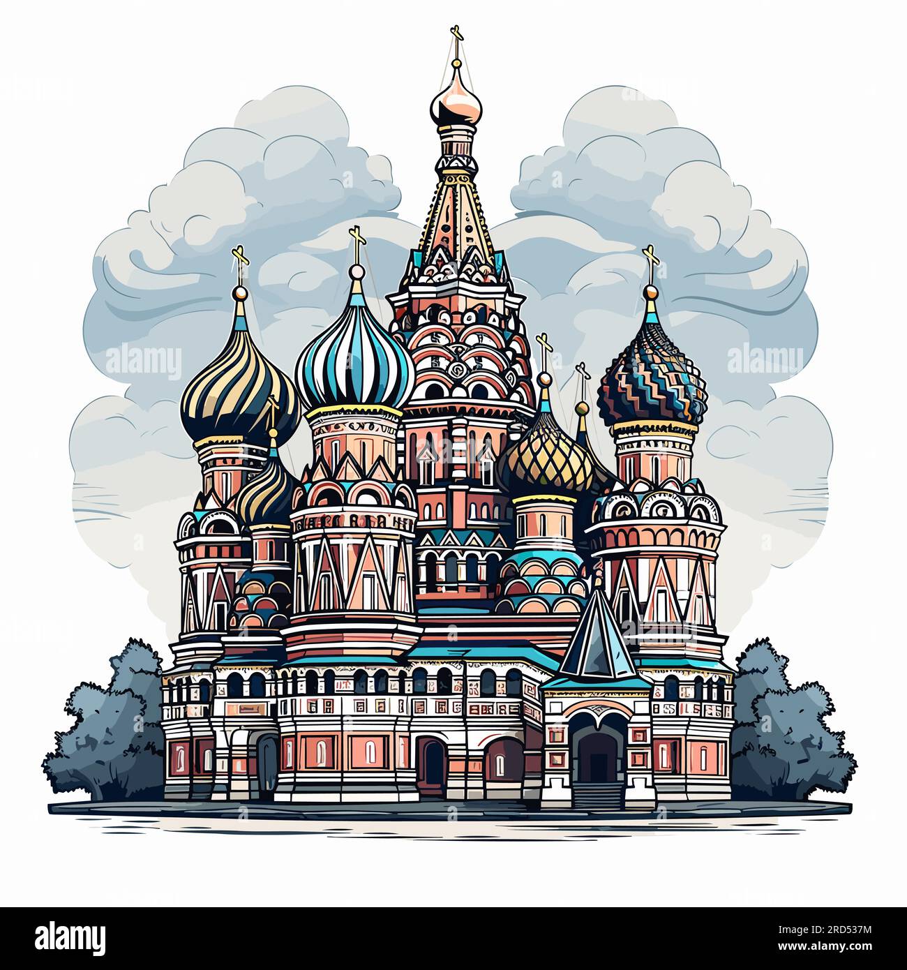 Saint basils cathedral drawing clipart hi-res stock photography and ...