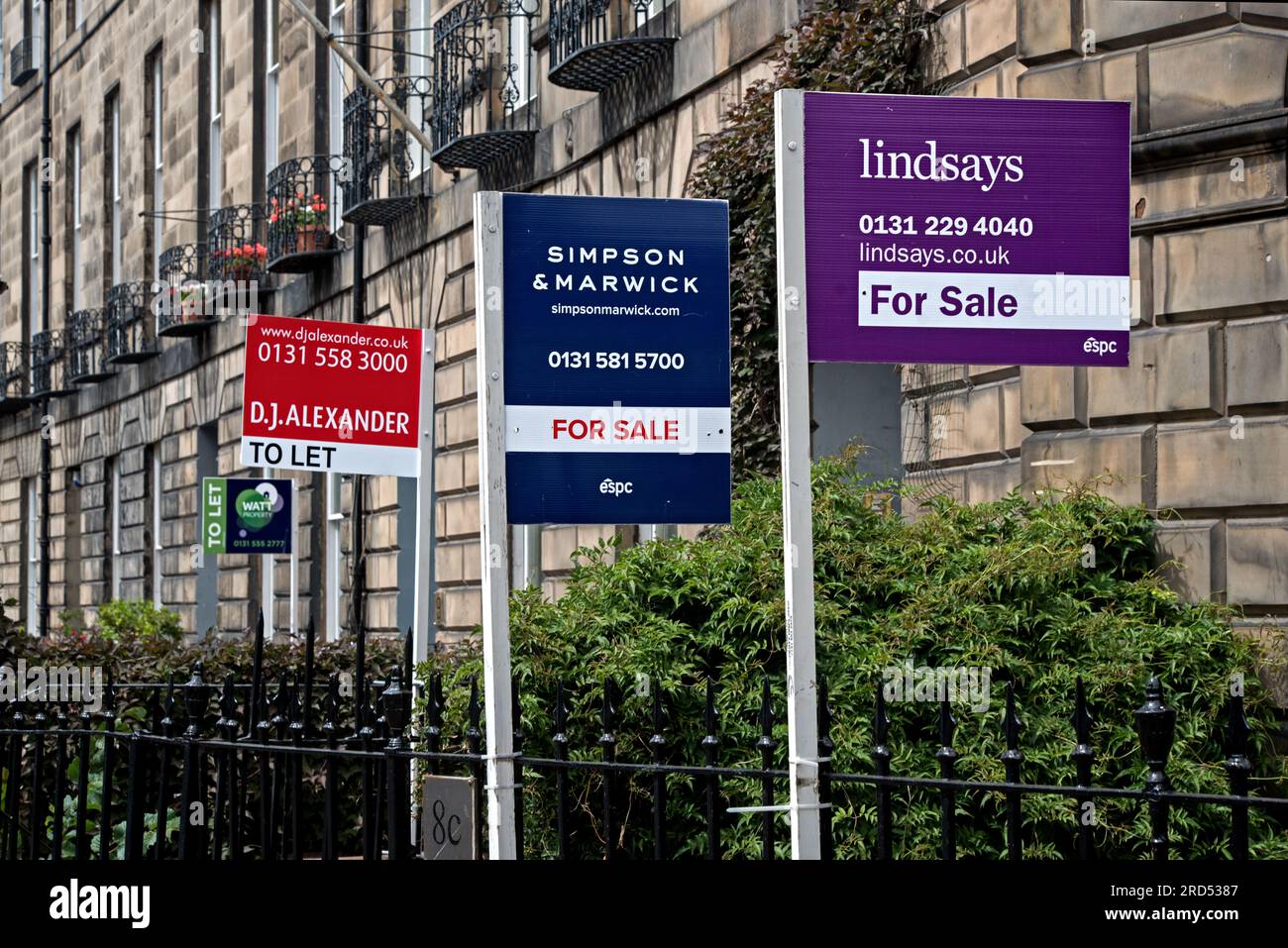 "For Sale" and "To Let" signs on residential properties in Abercromby ...