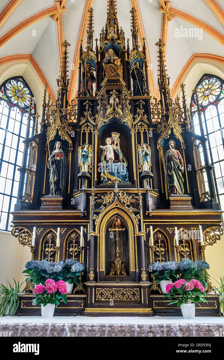 Main altar, St. Bartholomew's Parish Church, Hopferbach, Allgaeu ...