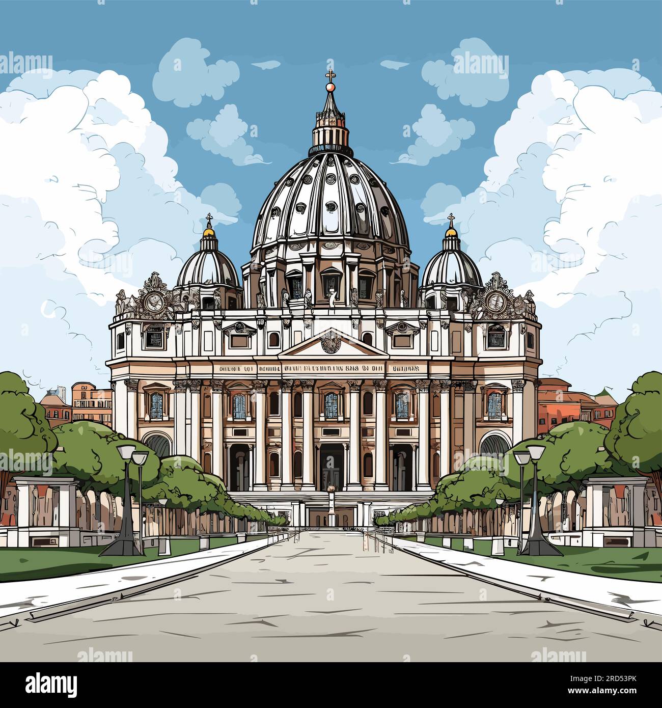 Vatican st peters cathedral rome Stock Vector Images - Alamy