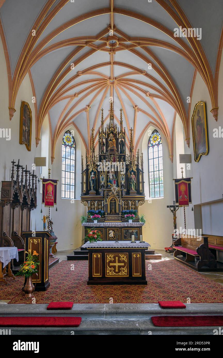 Main altar, St. Bartholomew's Parish Church, Hopferbach, Allgaeu ...