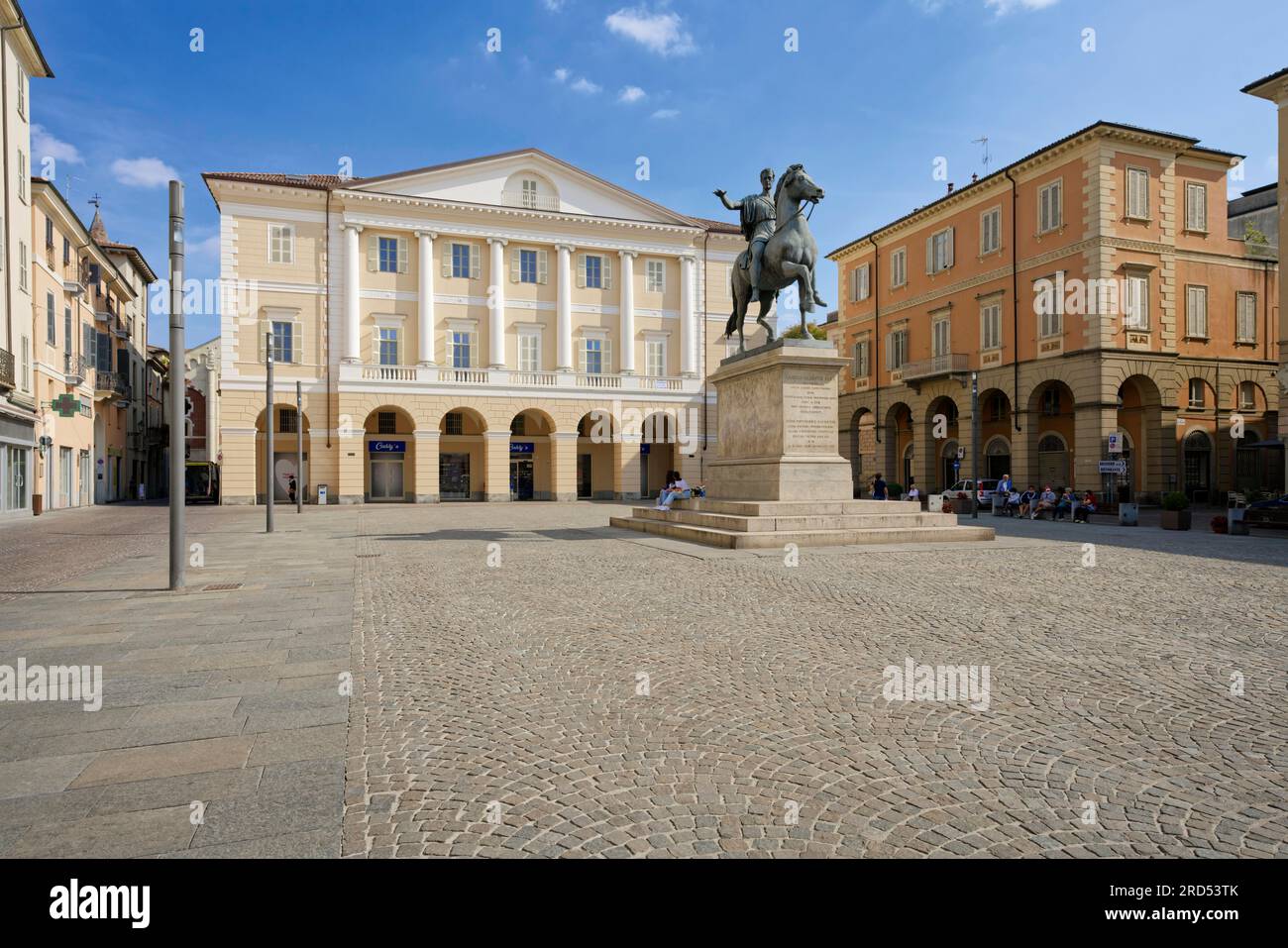 Piazza Mazzini with the equestrian statue of King Carlo Alberto di ...
