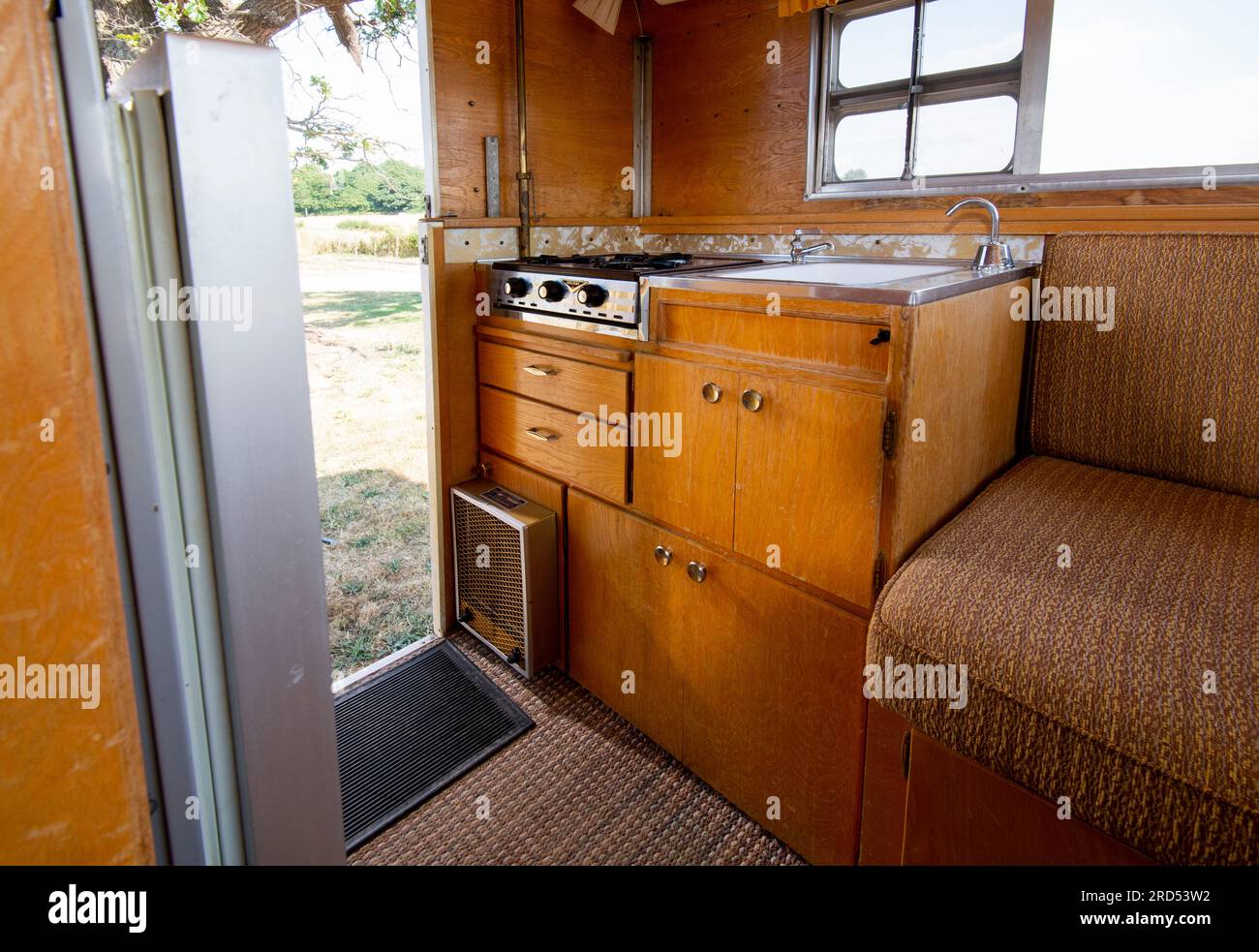1965 'Alaskan' pop up camper fitted to a 1958 Chevy truck Stock Photo ...