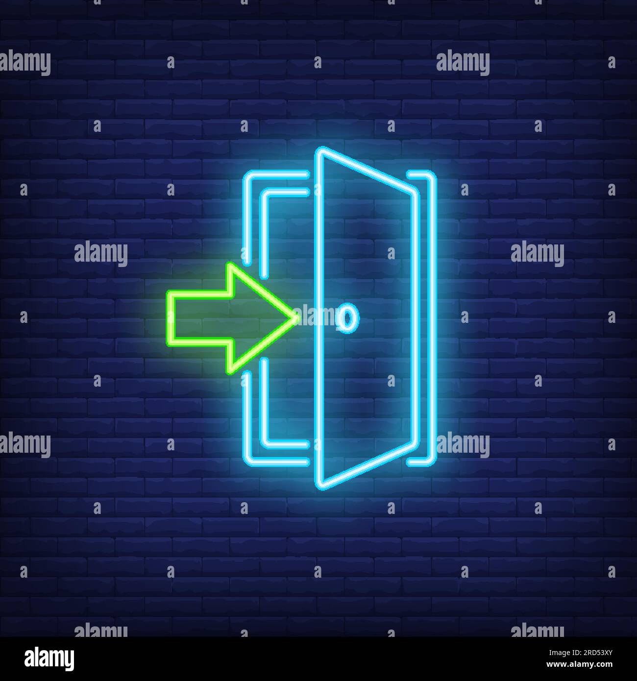 Open door with arrow neon sign Stock Vector Image & Art - Alamy