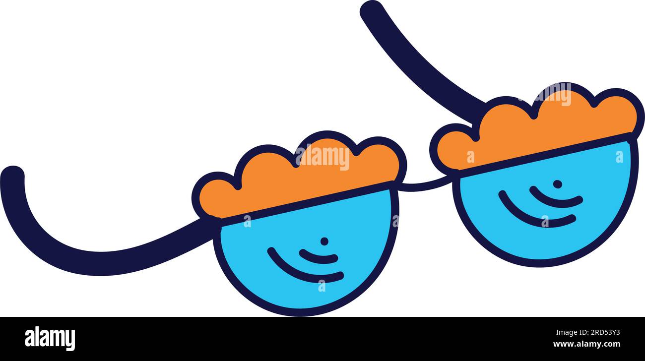 Isolated colored funny eyeglasses sketch icon Vector Stock Vector Image ...