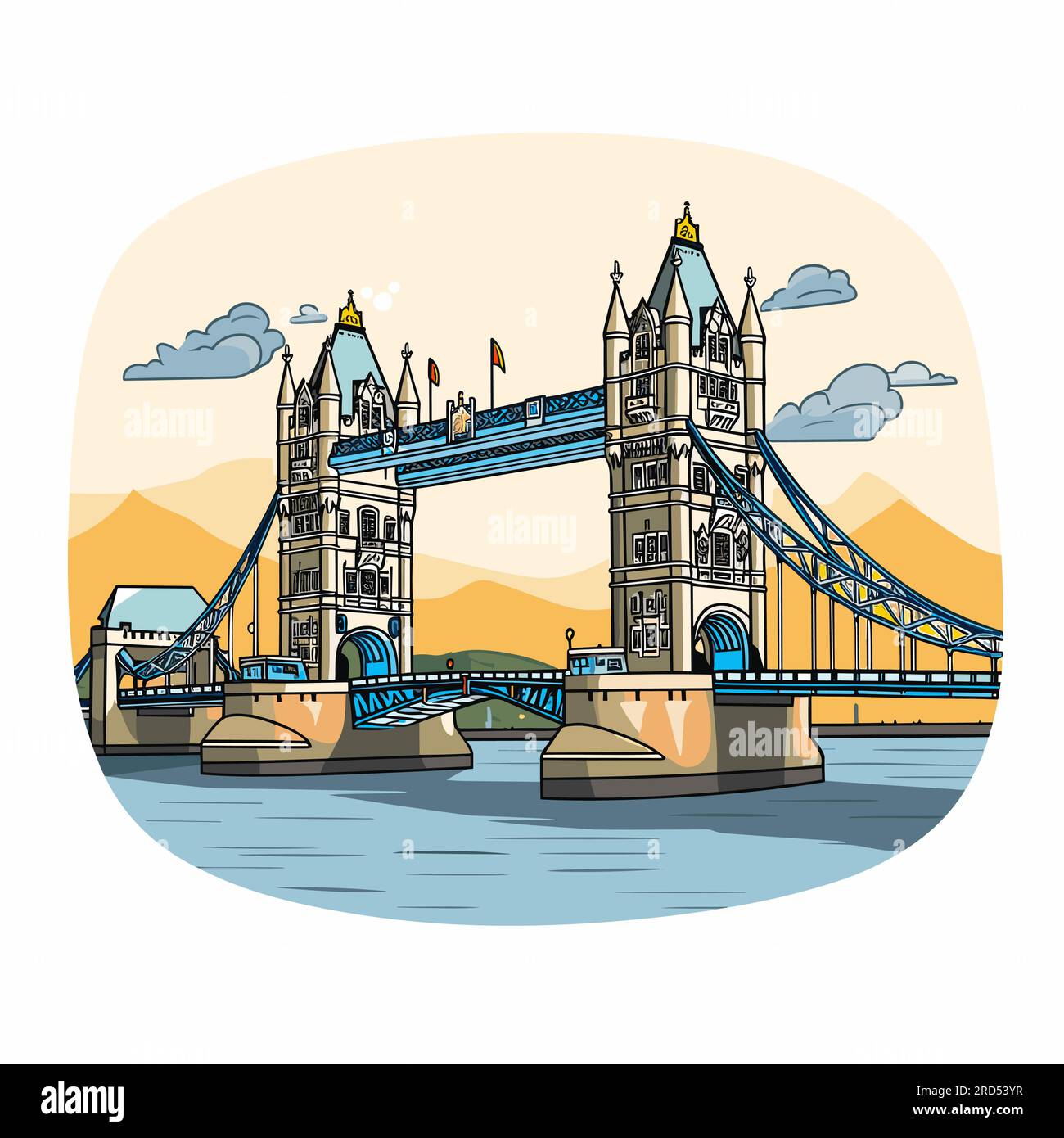London bridge illustration poster Cut Out Stock Images & Pictures - Alamy